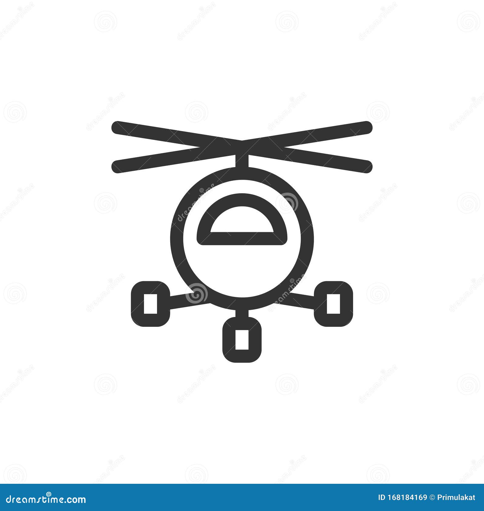 Helicopter Front View Vector Outline Style Icon | CartoonDealer.com ...