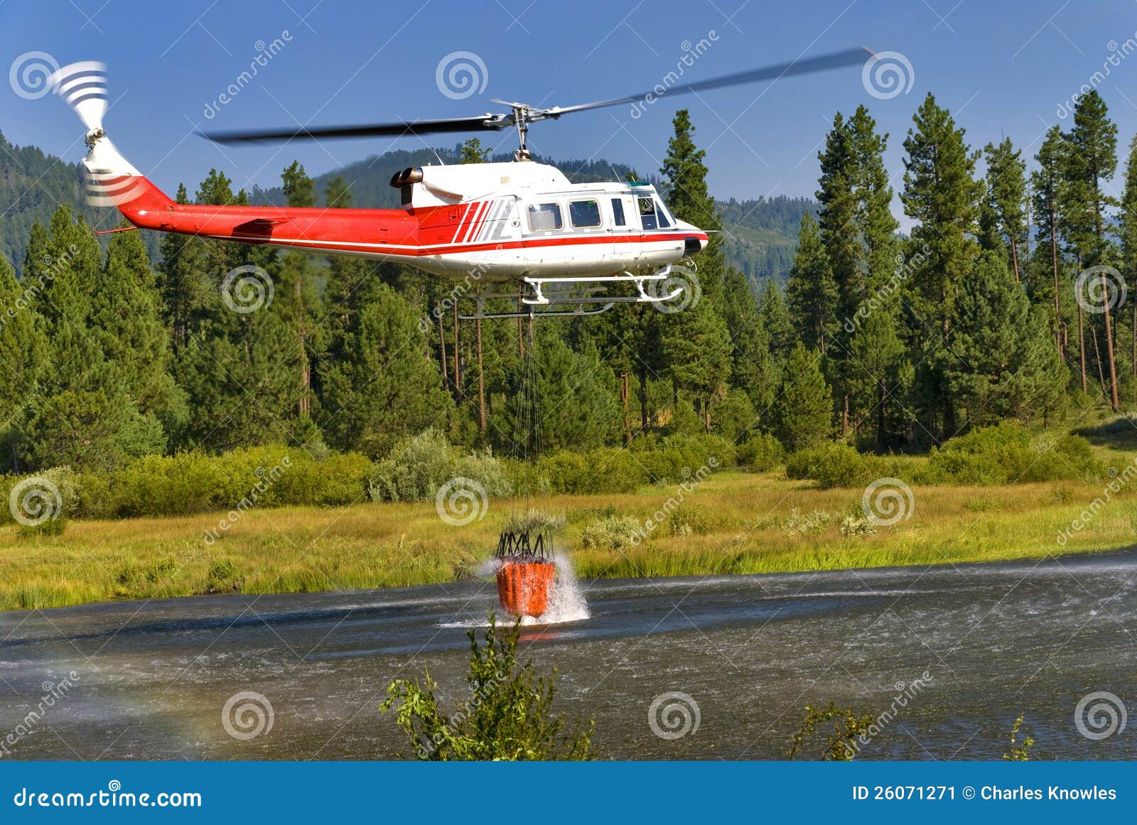 Helicopter Full of Water Ready To Fight a Fire Stock Image - Image of ...