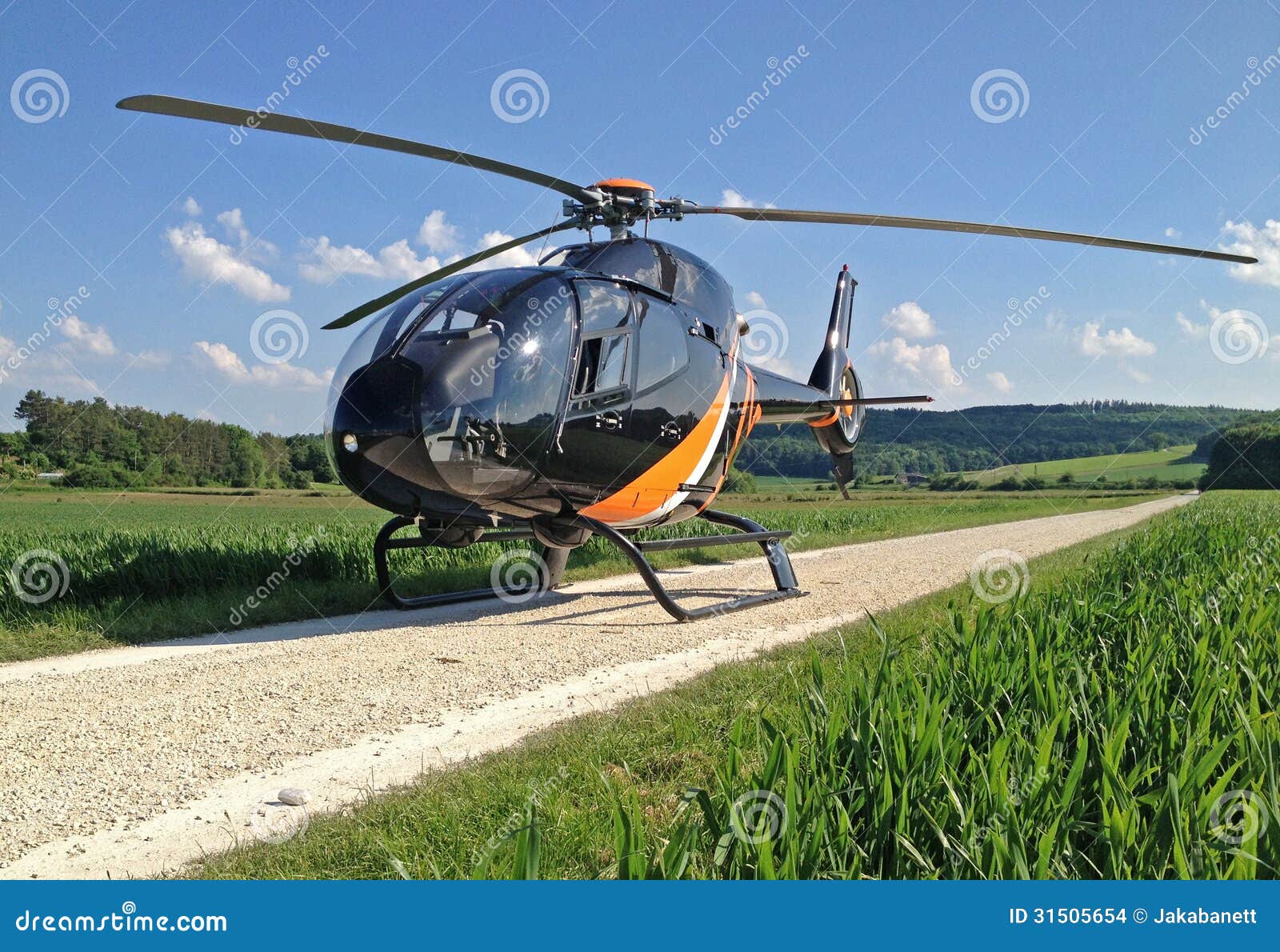 Helicopter on ground stock photo. Image of eurocopter - 31505654