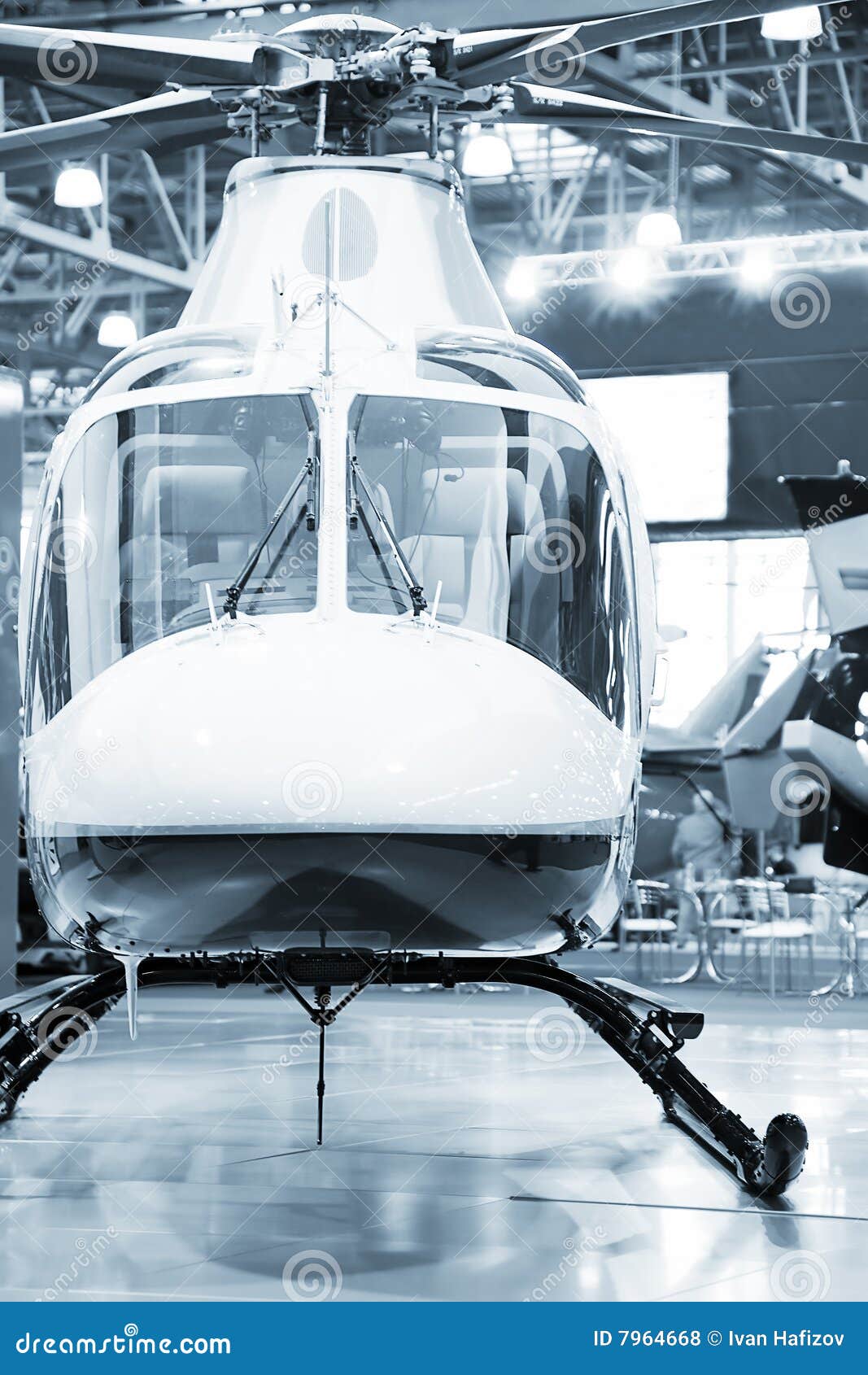 Helicopter in a hangar. stock photo. Image of chopper - 7964668