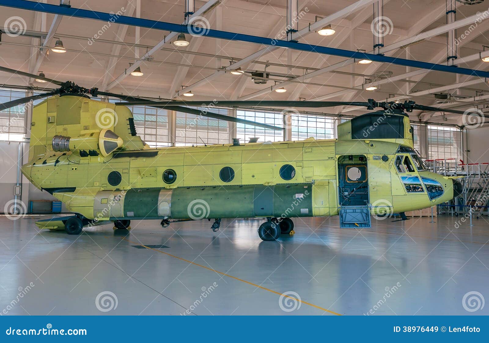 Helicopter in hangar stock image. Image of business, transport - 38976449