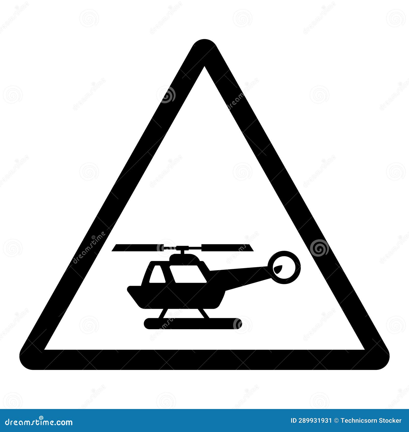Warning Helicopter Landing Area Symbol Sign, Vector Illustration ...