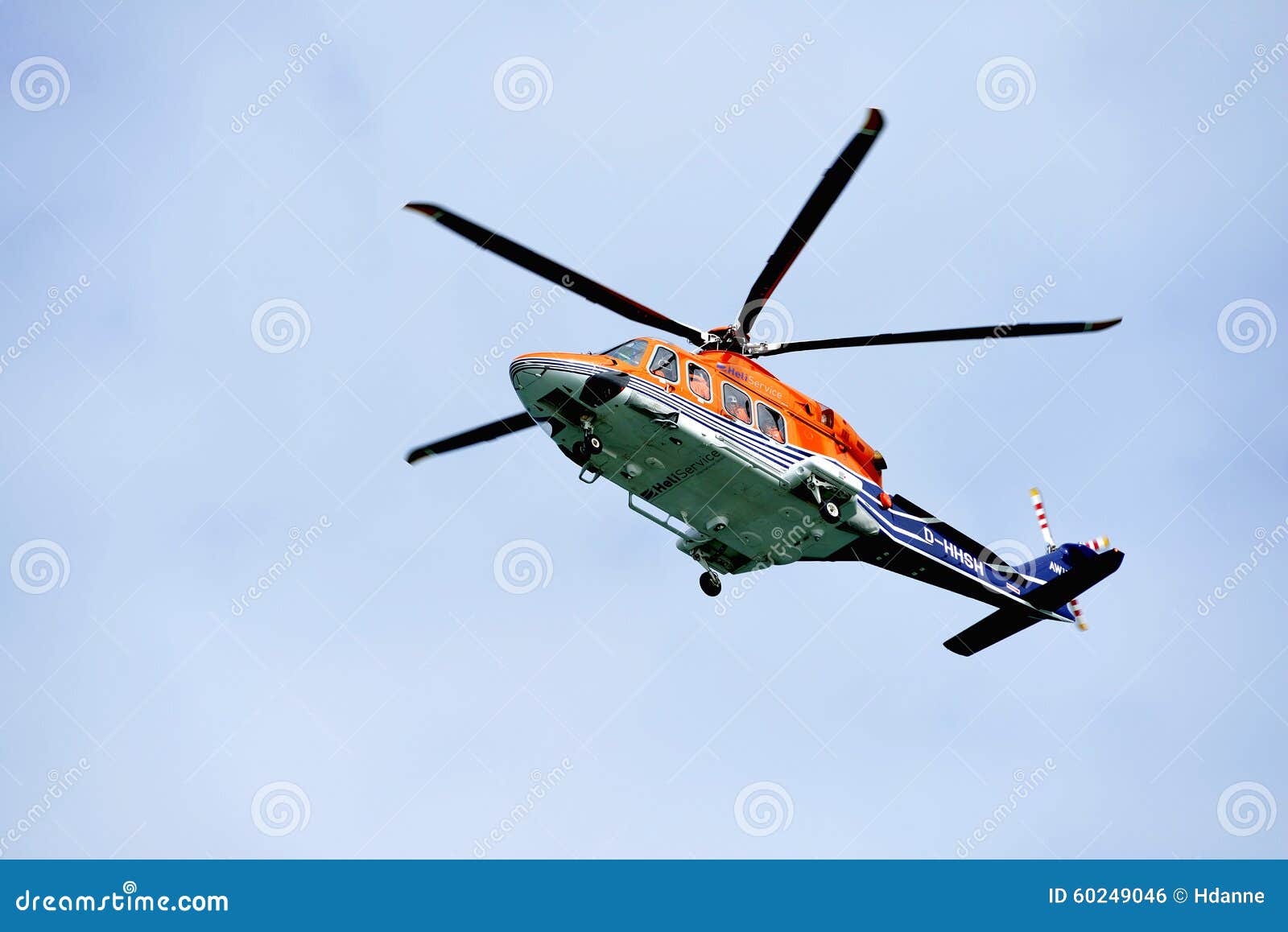 Helicopter HeliService editorial photo. Image of blue - 60249046