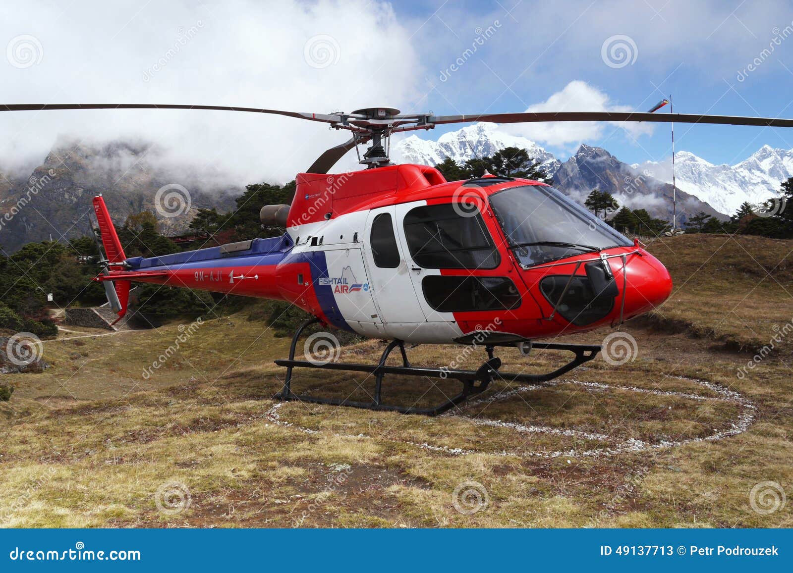 Helicopter in the Himalayas Editorial Stock Photo - Image of flight ...