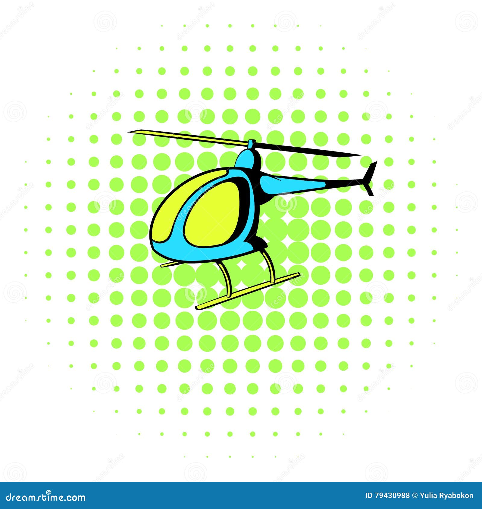 Helicopter Icon, Comics Style Stock Vector - Illustration of engine ...