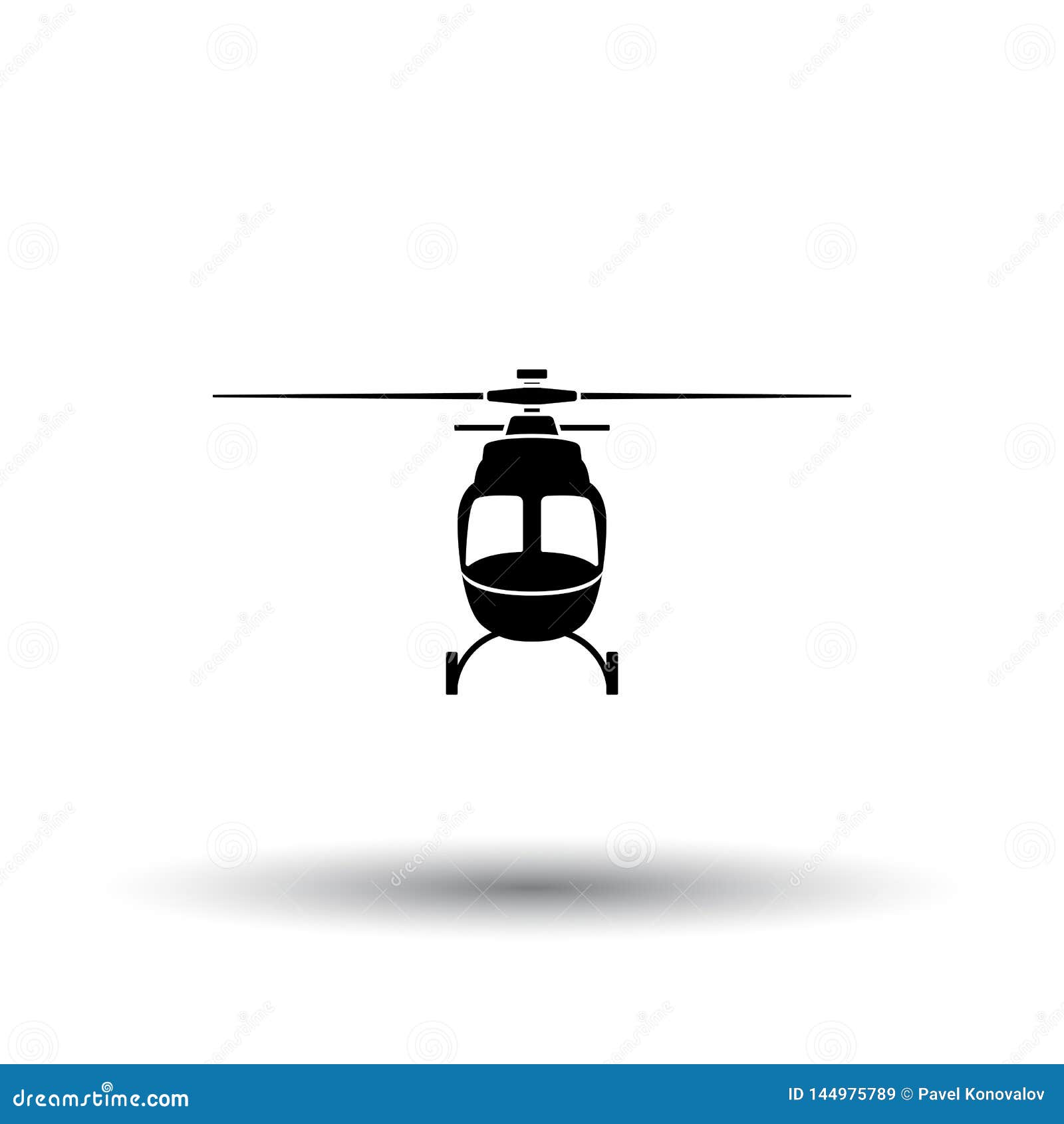 Helicopter icon front view stock vector. Illustration of front - 144975789
