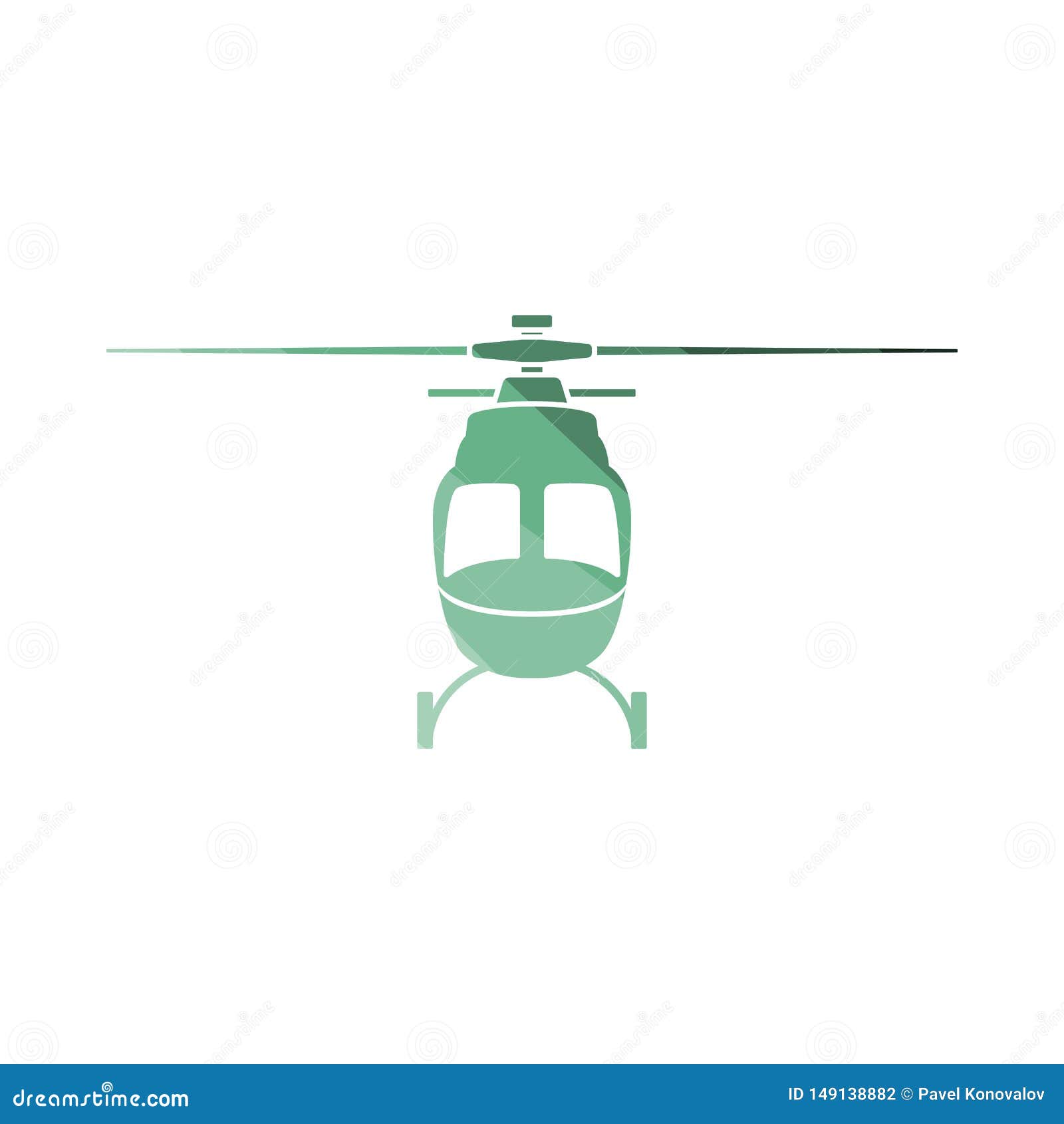 Helicopter Icon Front View stock vector. Illustration of chopper ...