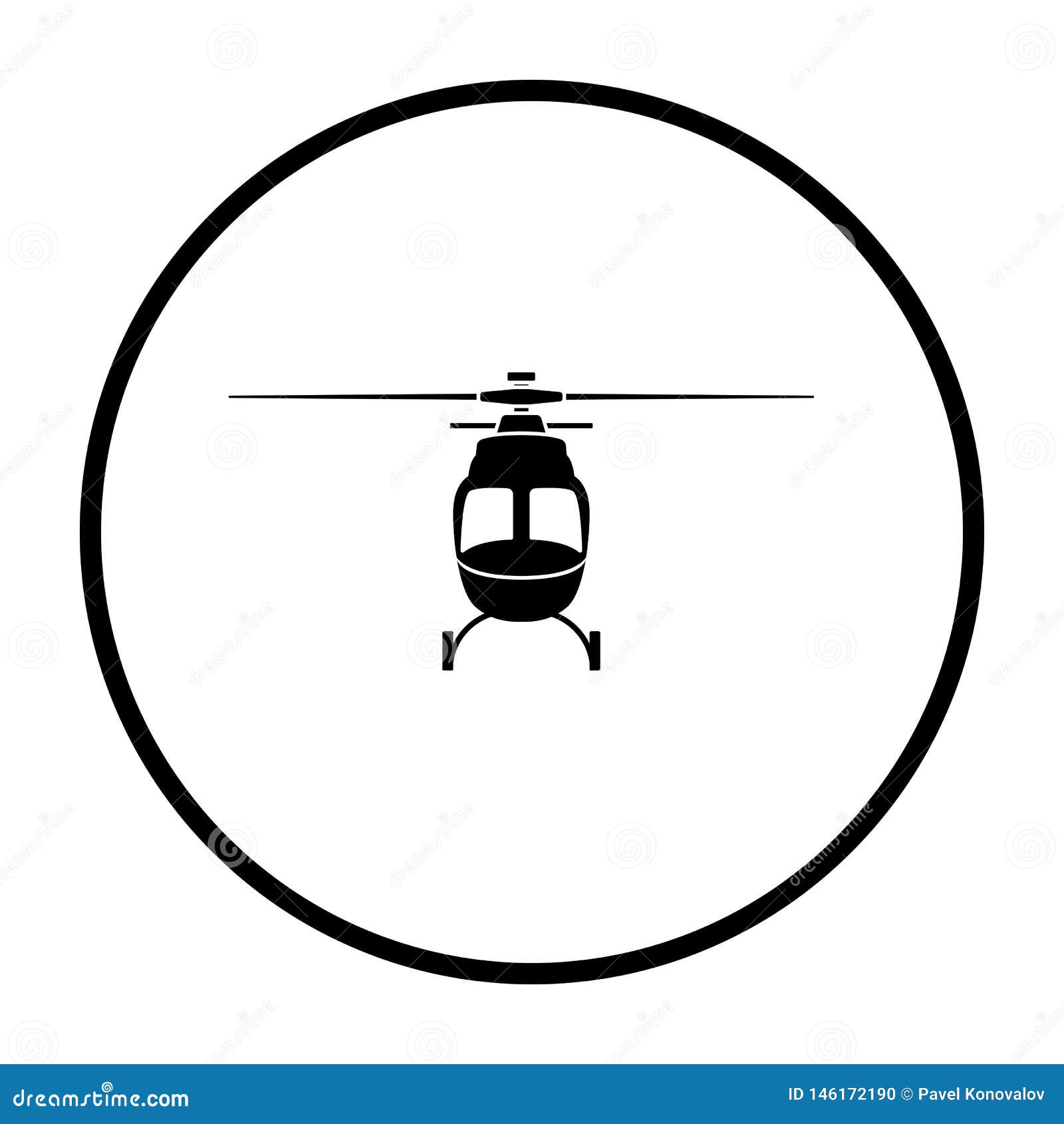 Helicopter icon front view stock vector. Illustration of technology ...