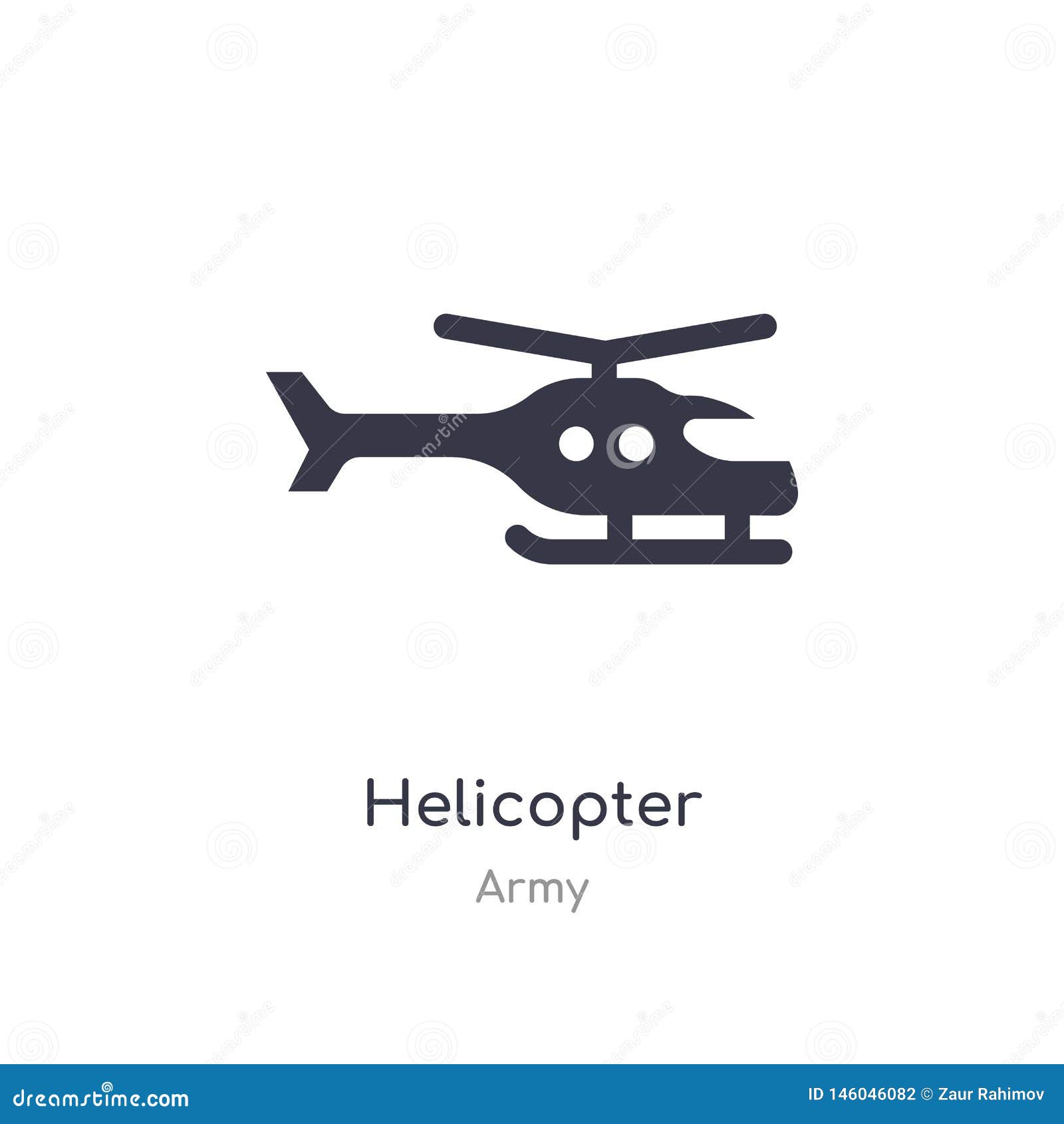 Helicopter Icon. Isolated Helicopter Icon Vector Illustration from Army ...