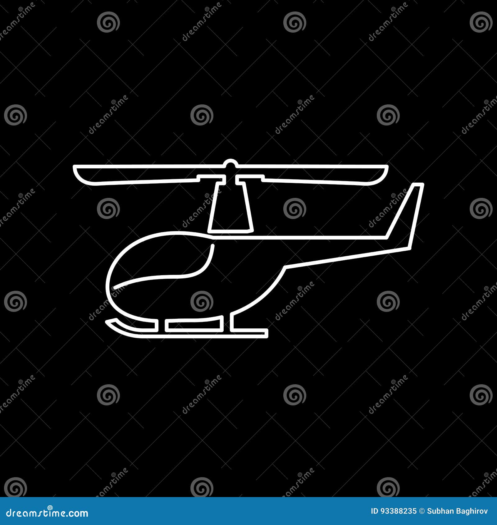 Helicopter Icon Simple Flat Vector Illustration Stock Vector ...