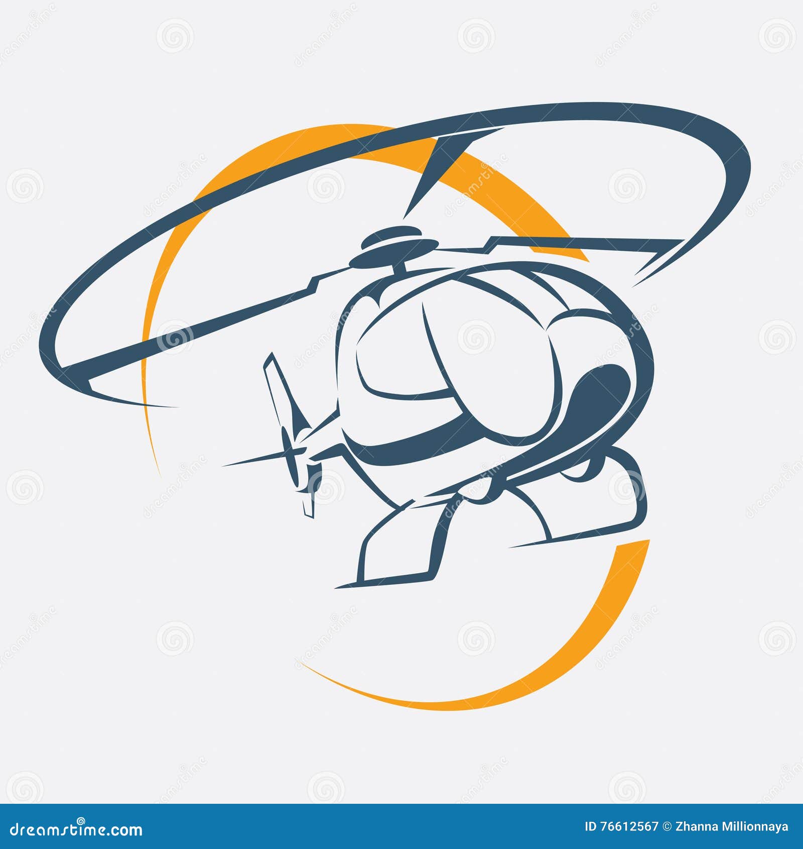 Helicopter Logo Icon, Aircraft Symbol, Rotorcraft Template Isolated On ...