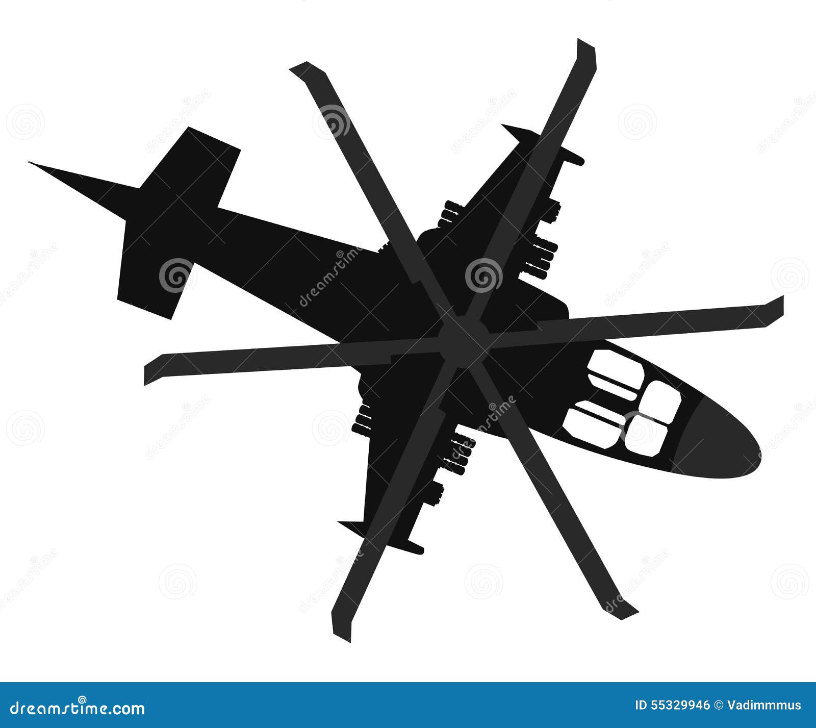 Helicopter icon. Top view stock vector. Illustration of copter - 55329946
