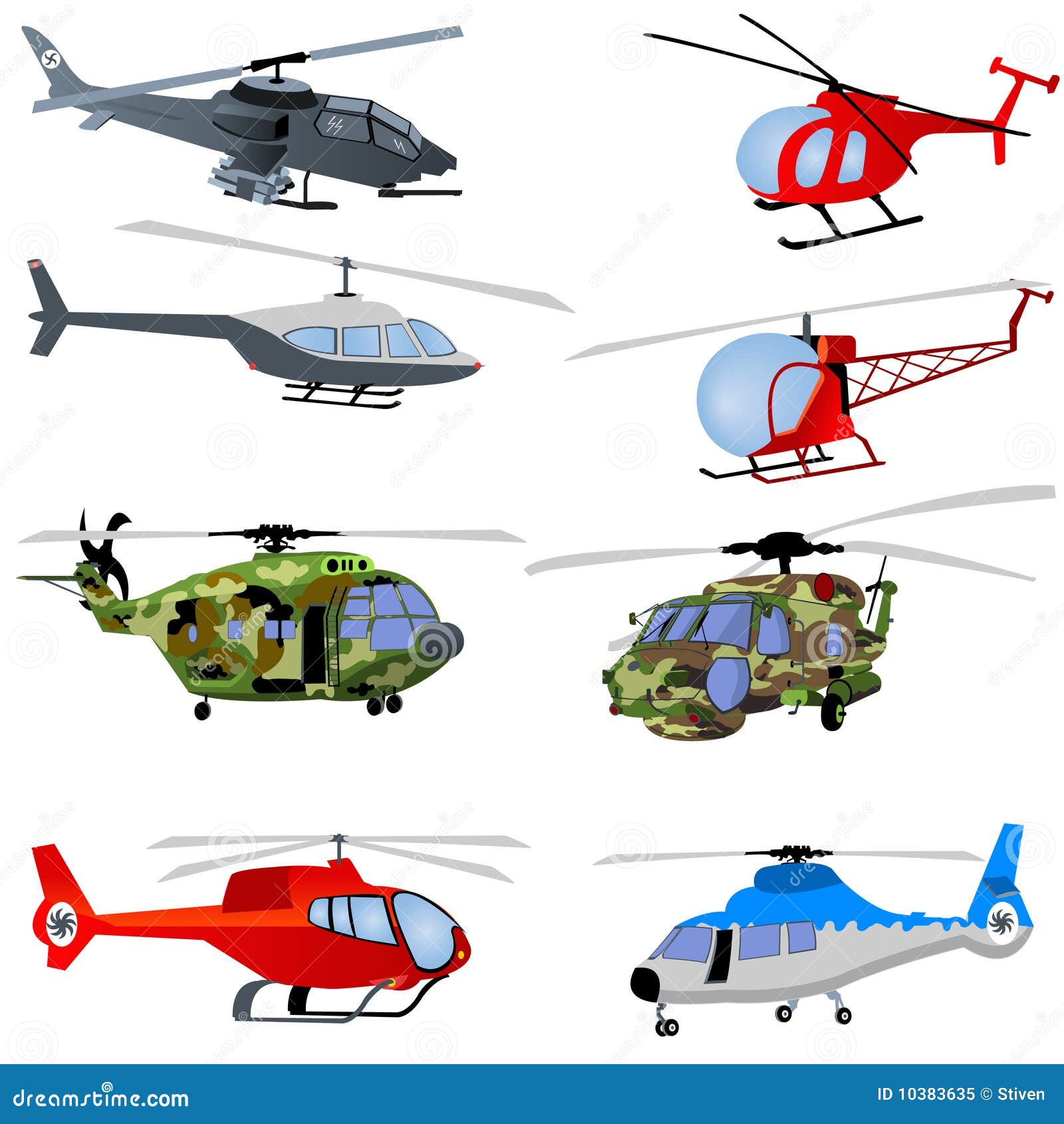Helicopter icons stock vector. Illustration of extreme - 10383635