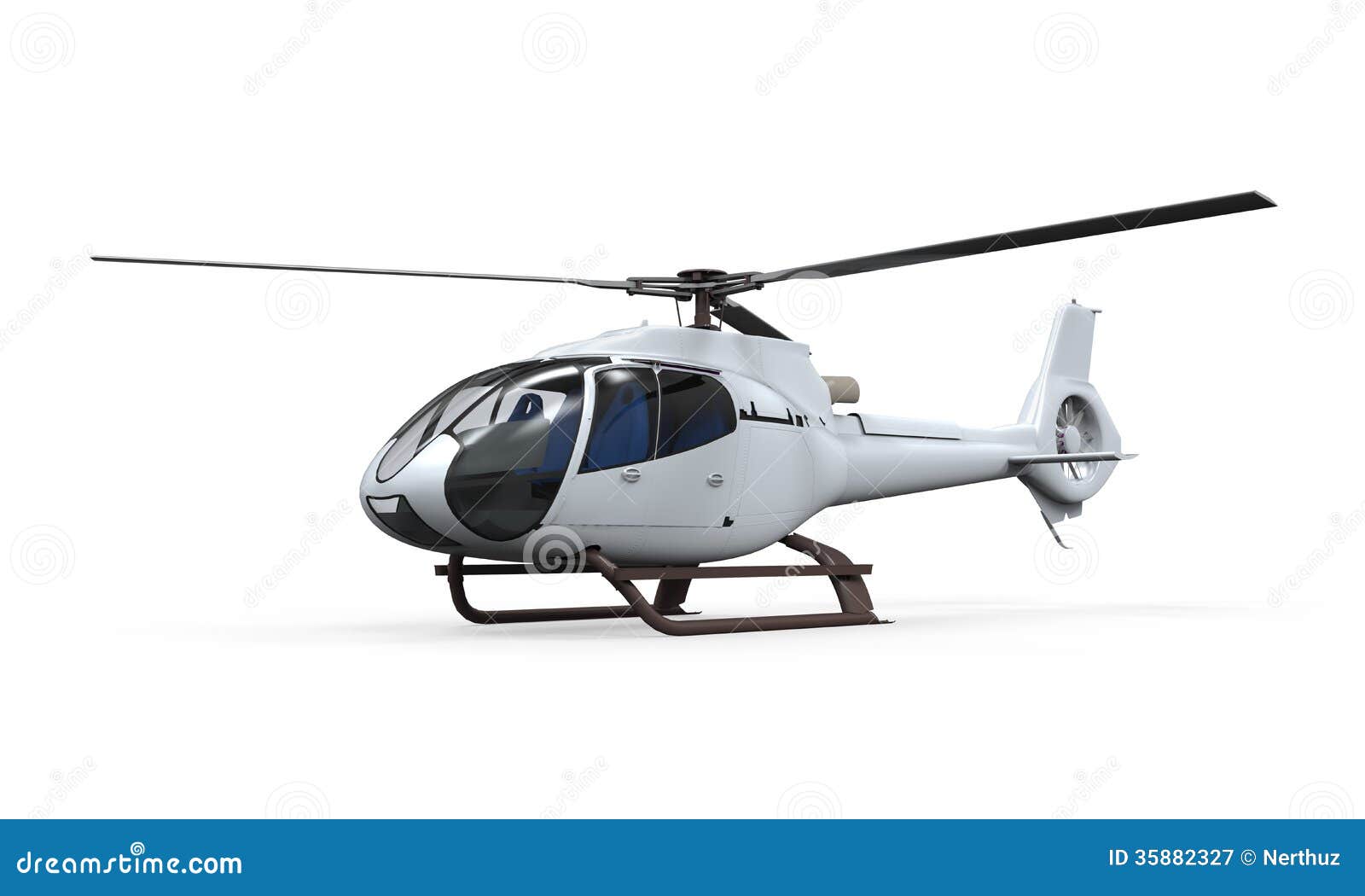 Toy Helicopter Isolated On White Background. Front View. 3d Royalty ...
