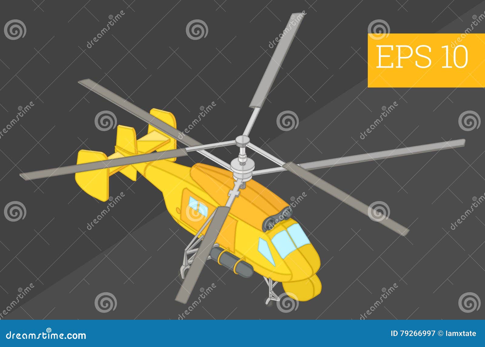 Helicopter Isometric Vector Illustration Stock Vector - Illustration of ...