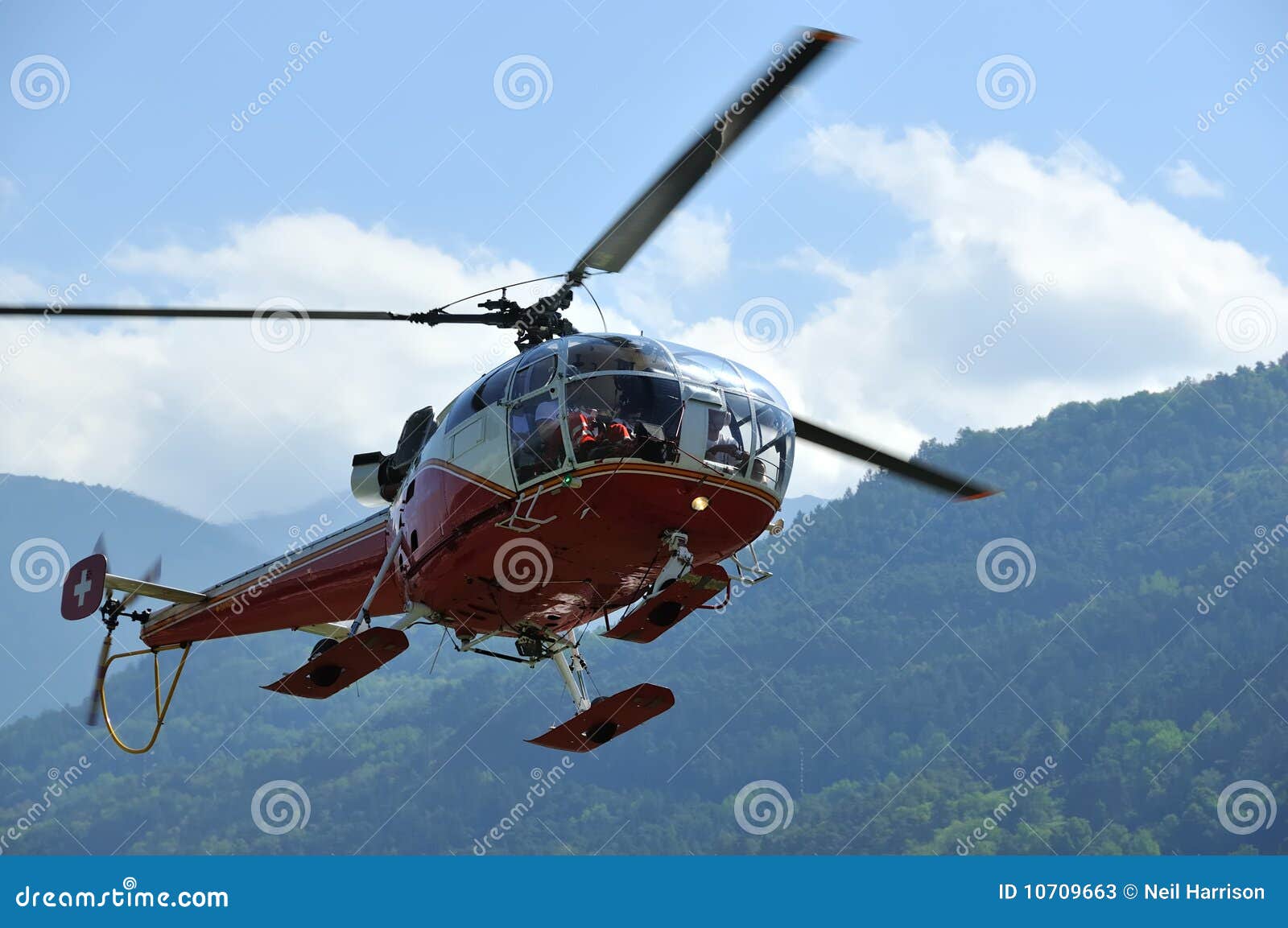 Helicopter landing stock image. Image of switzerland - 10709663