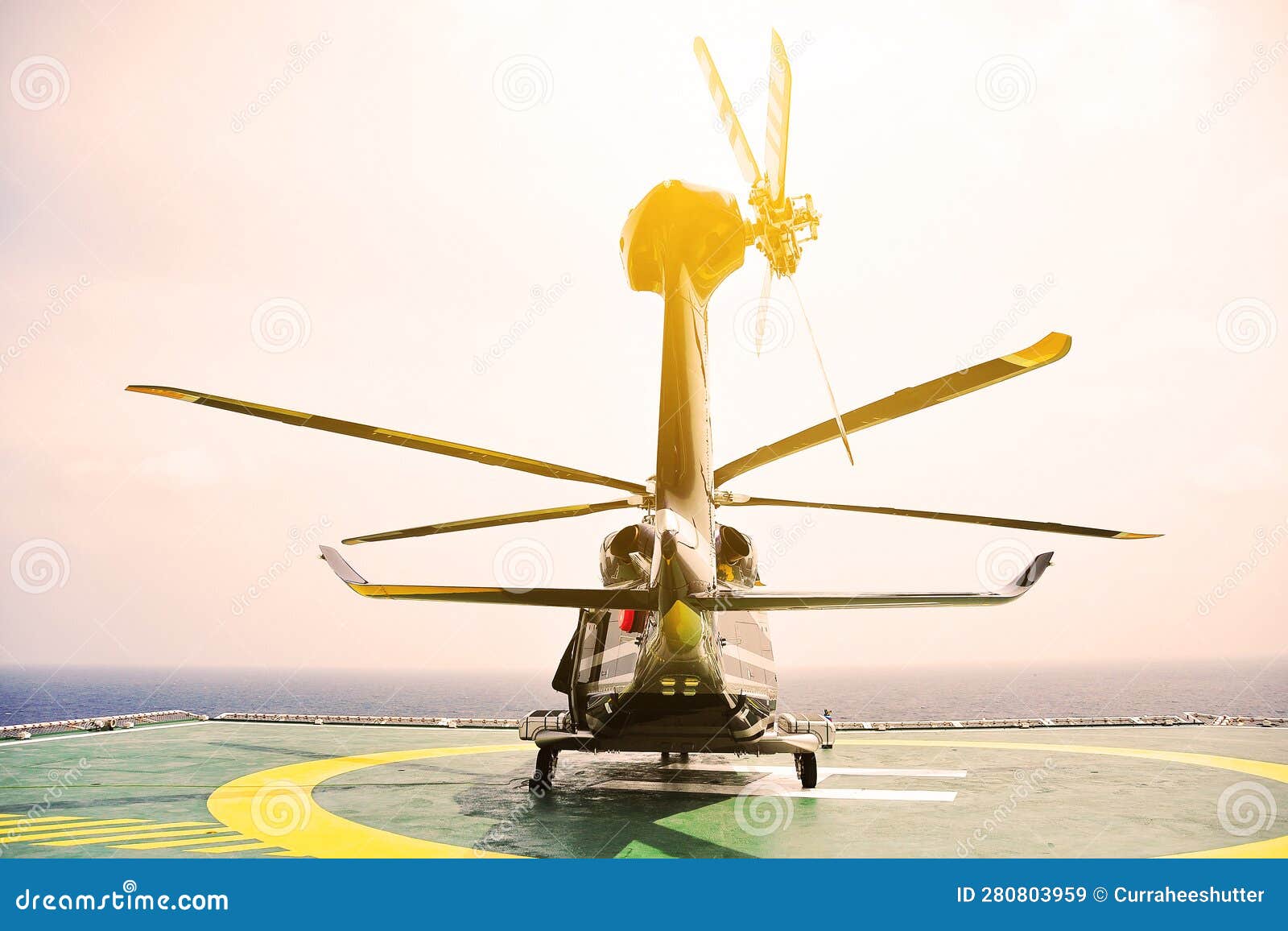 Helicopter Landing Officer Communicating with Pilot and Copilot for ...