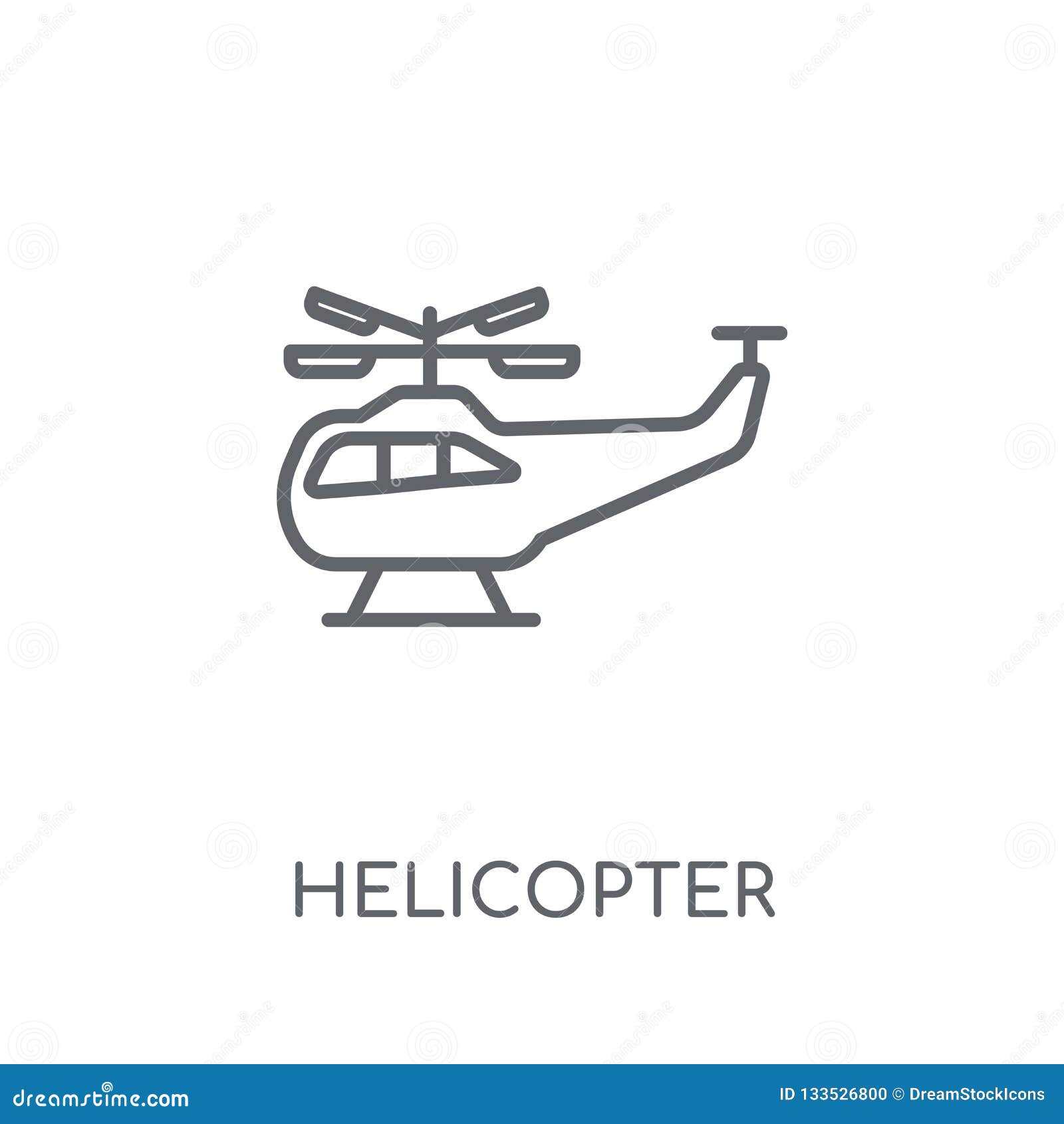 Helicopter Linear Icon. Modern Outline Helicopter Logo Concept O Stock ...