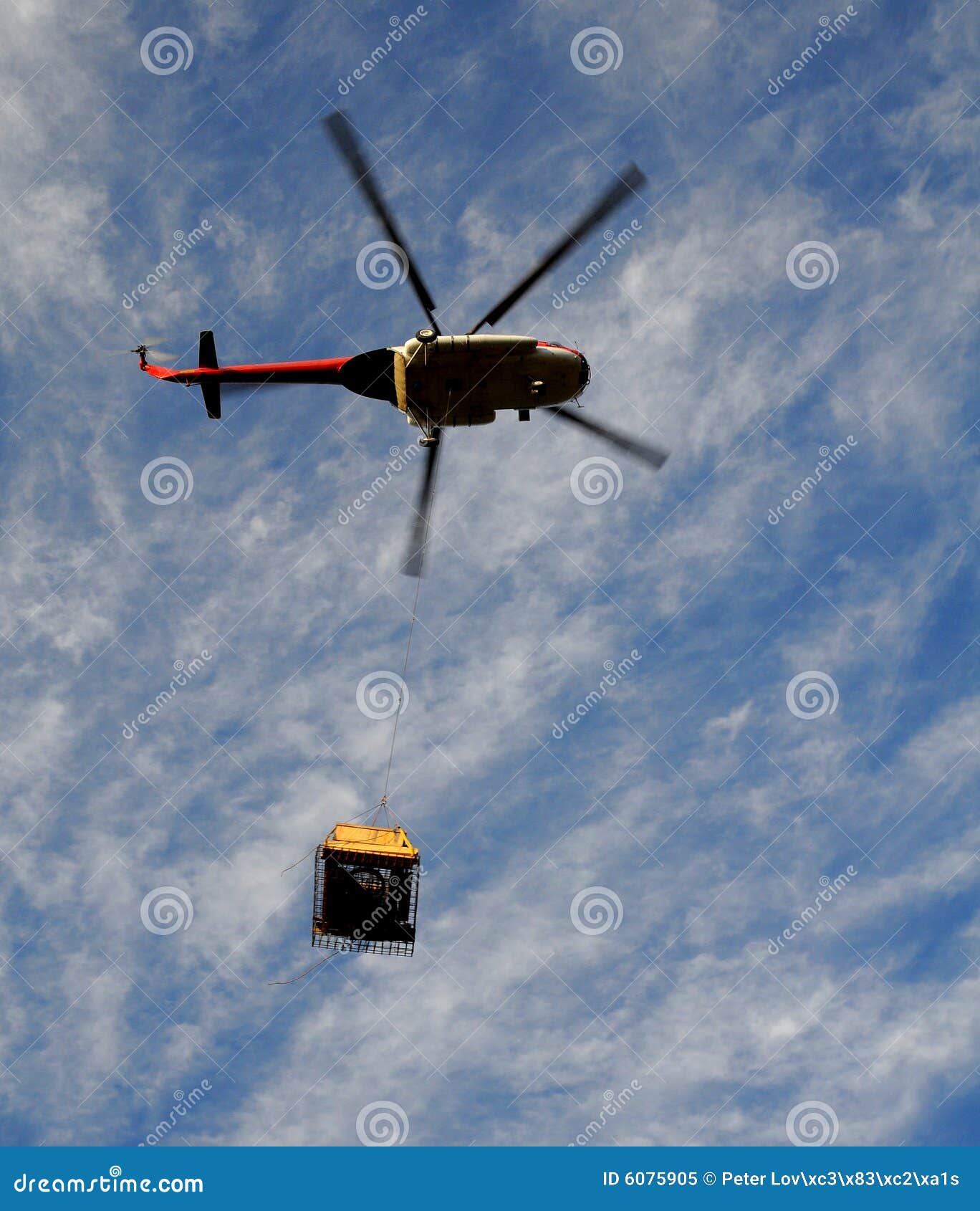 Helicopter with load stock image. Image of terrain, loads - 6075905