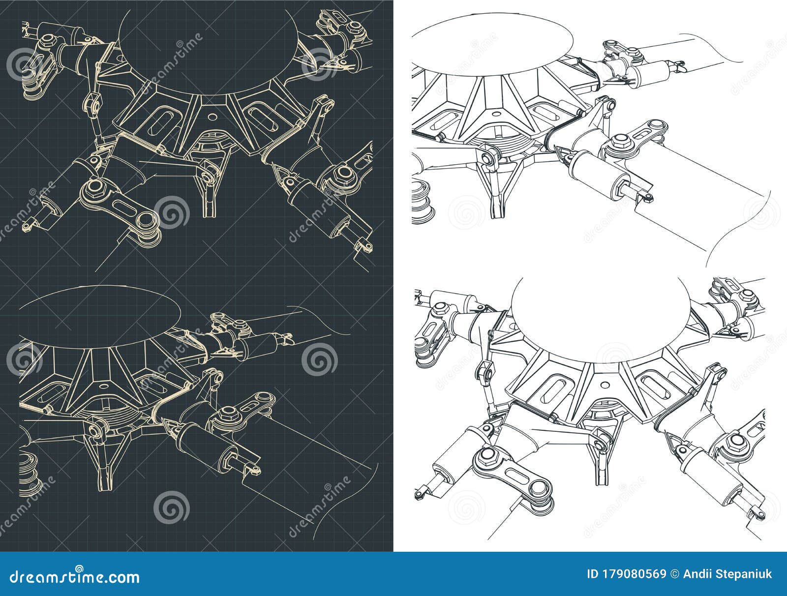 Helicopter Main Rotor Drawings Illustrations Stock Vector ...