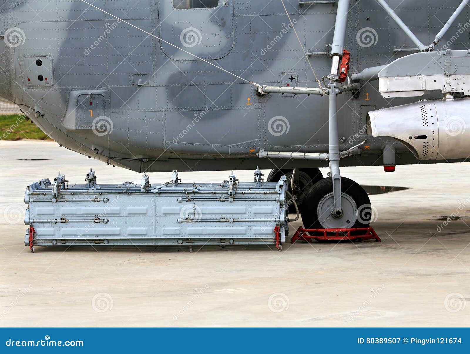 Helicopter during Maintenance Work Stock Image - Image of container ...
