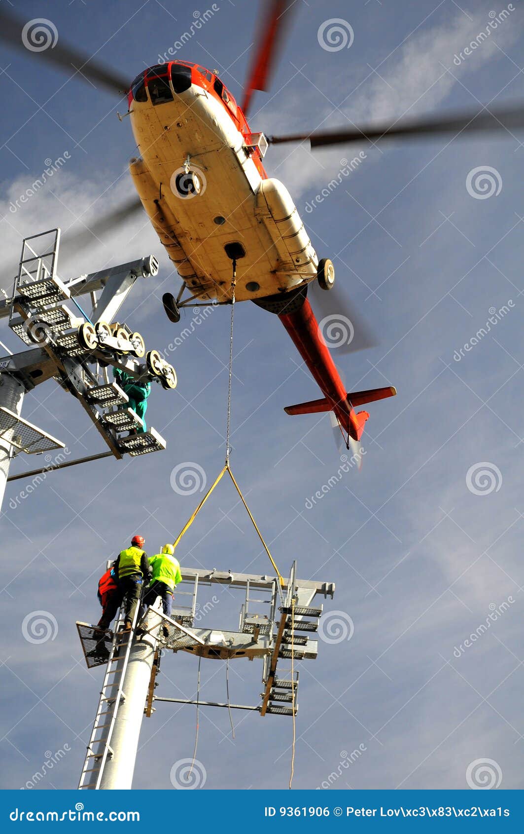 Helicopter Mounting (wire-rope Pulley Battery) Stock Photo - Image of ...