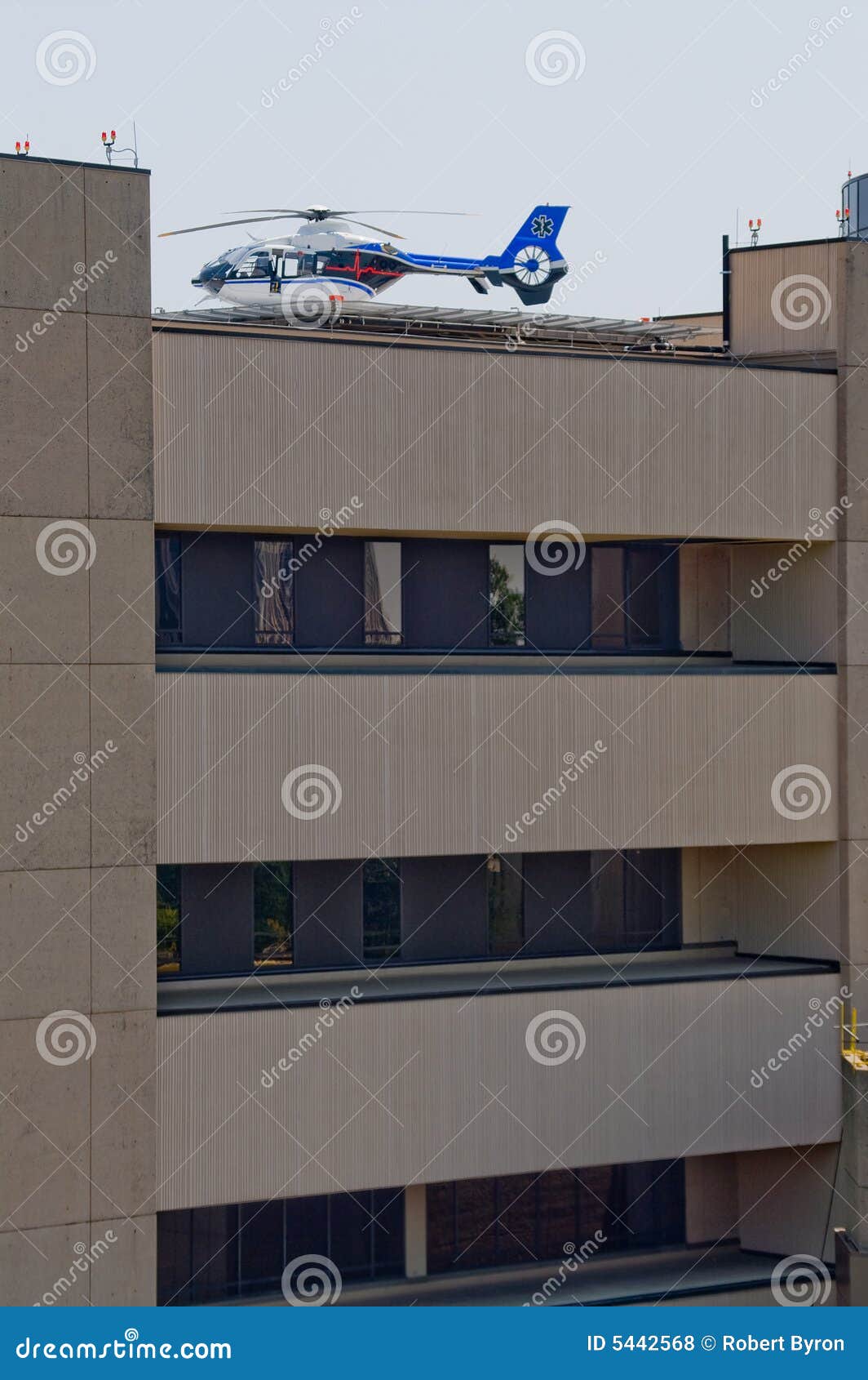 Helicopter on Office Building Stock Photo - Image of modern ...