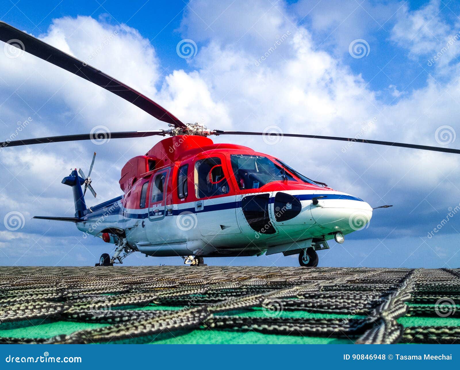Helicopter On The Offshore Helideck Stock Photo | CartoonDealer.com ...
