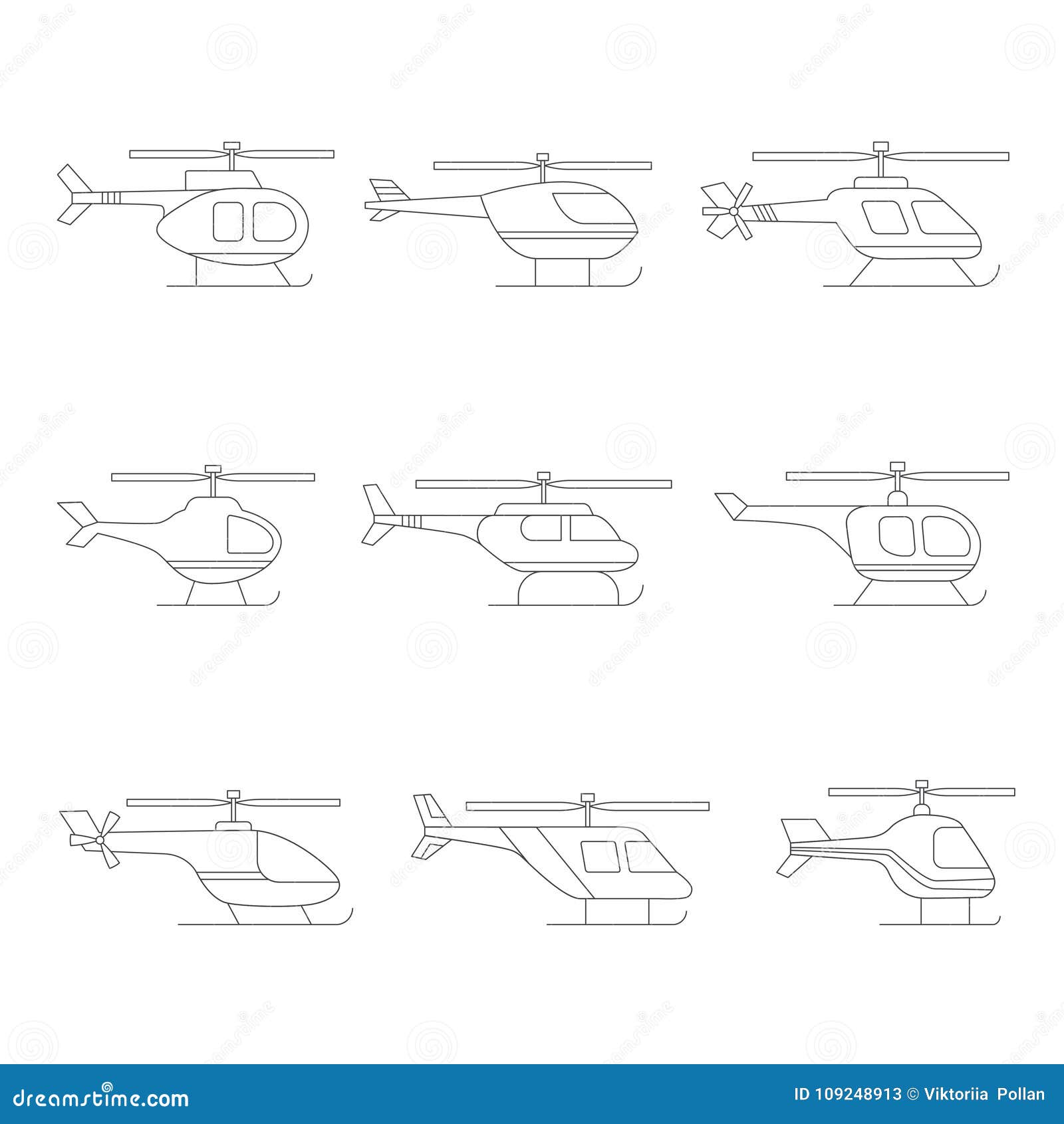 Helicopter Outline. Military Equipment Royalty-Free Illustration ...