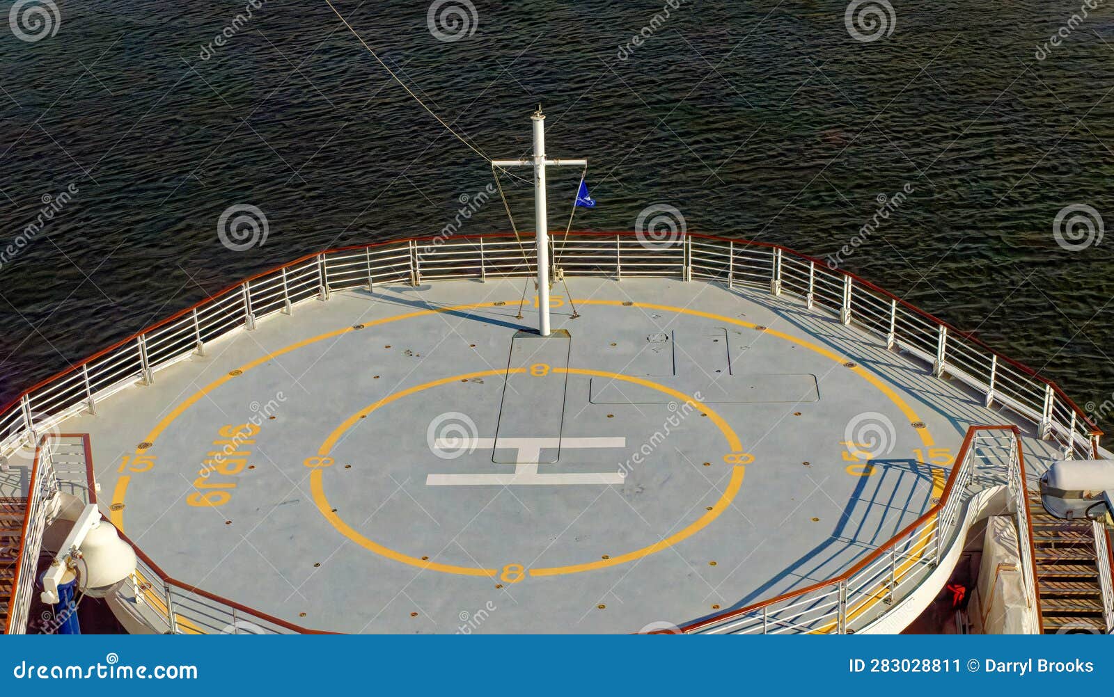 Helicopter Pad on Cruise Ship Stock Image - Image of vessel, transport ...
