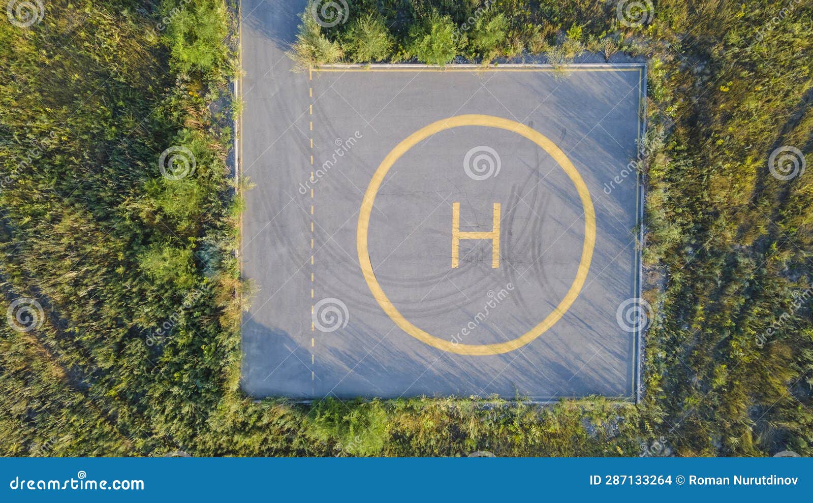 Helicopter Pad in the Field Stock Photo - Image of platform, aerial ...