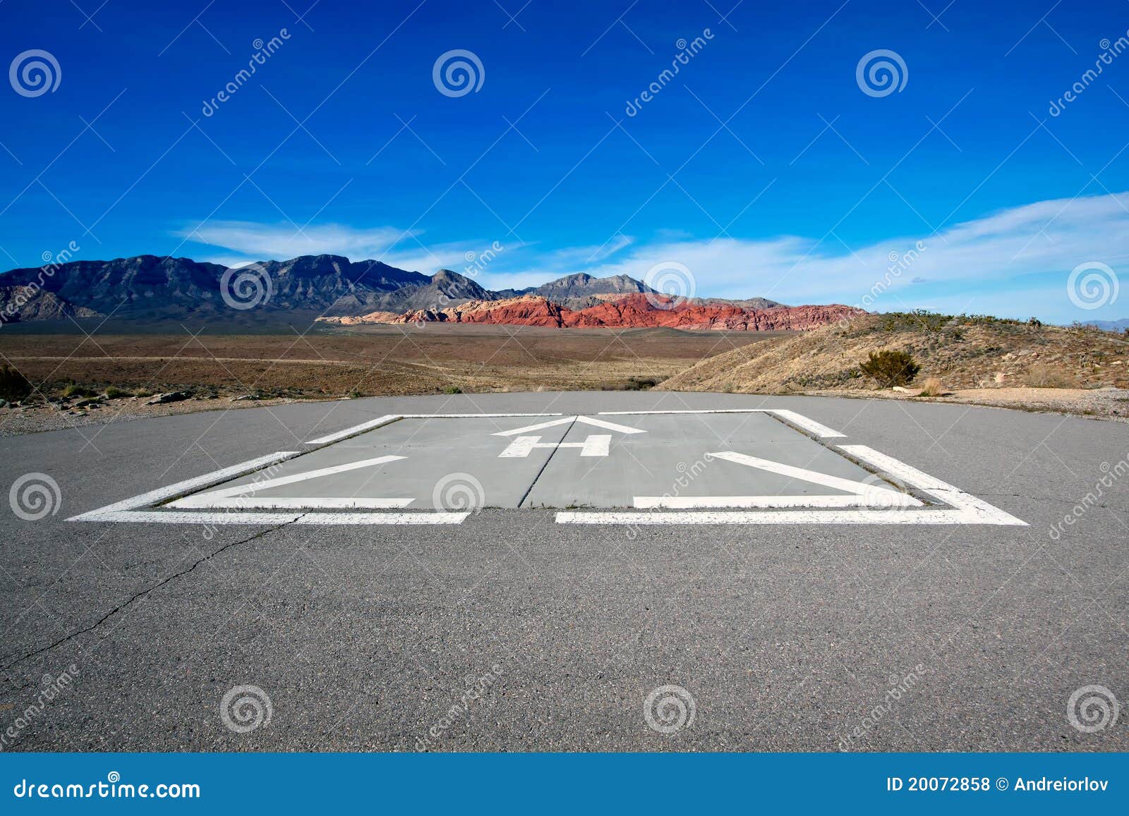 Helicopter Pad with a View of the Mojave Desert. Stock Photo - Image of ...