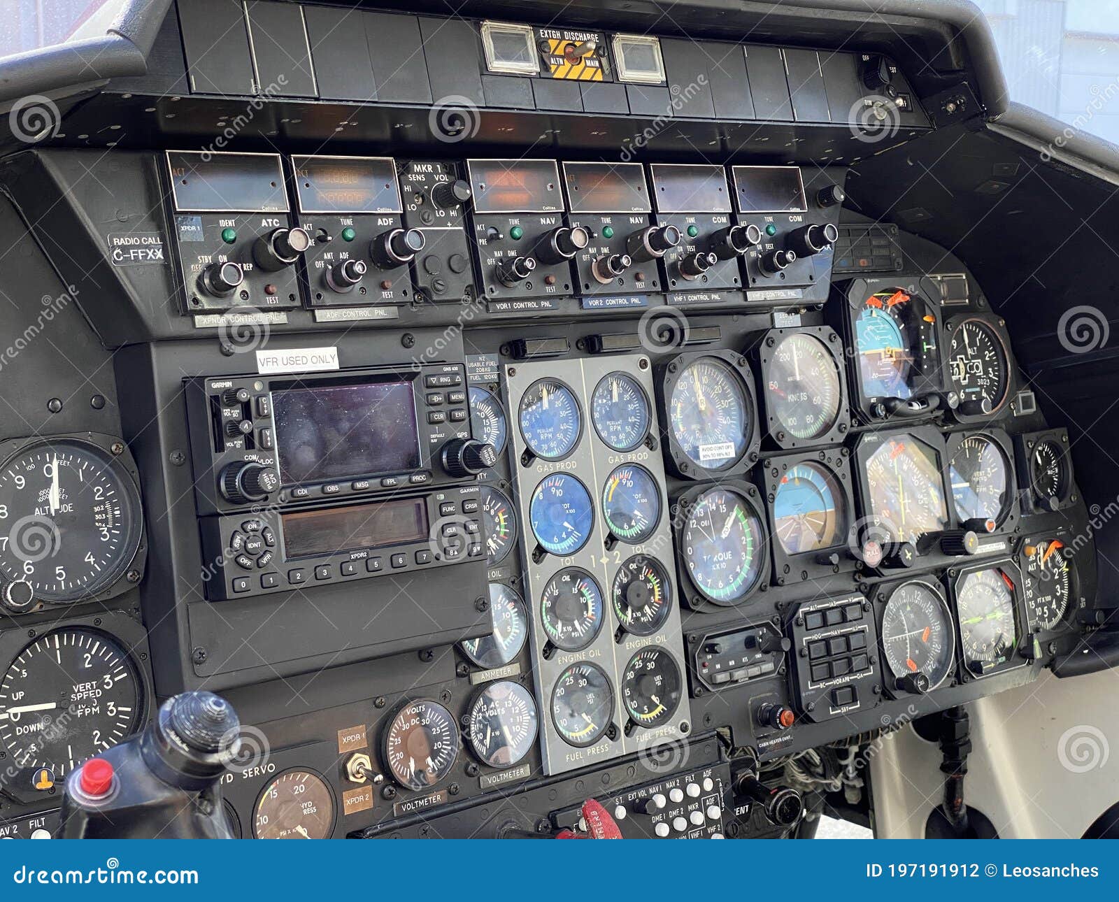 Helicopter Panel Showing Many Instruments Stock Photo - Image of ...