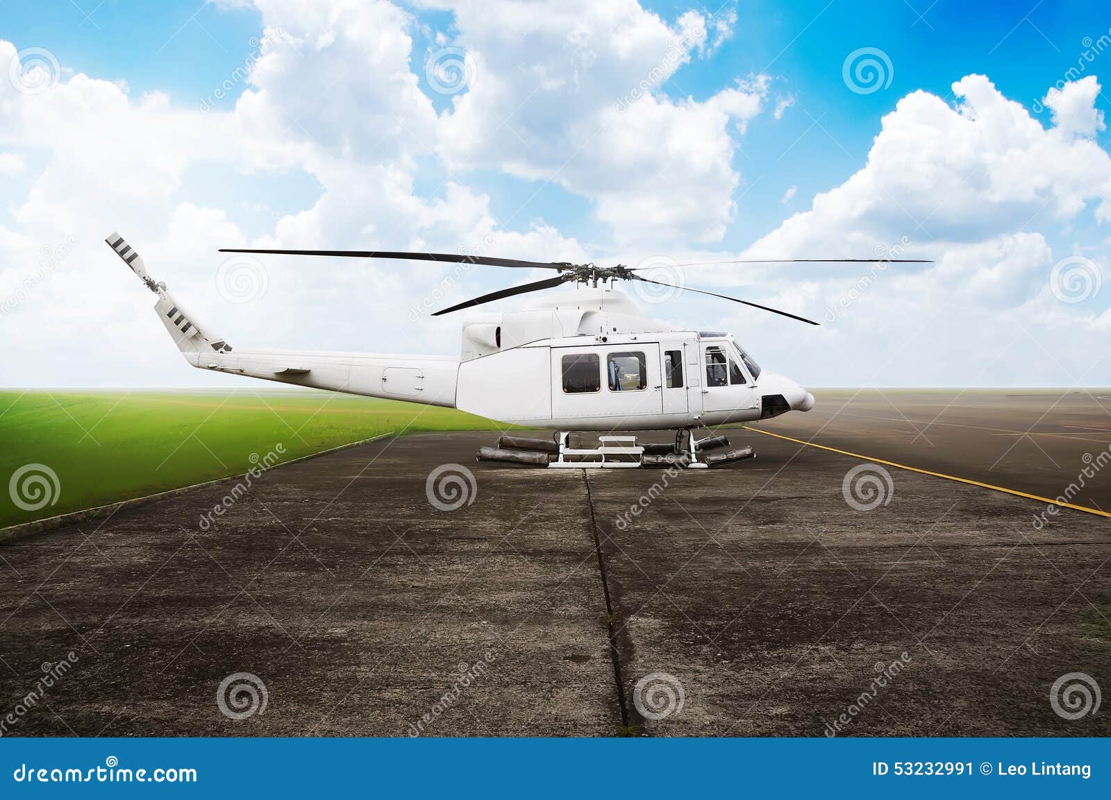 Helicopter Parking at the Airport Stock Image - Image of chopper ...