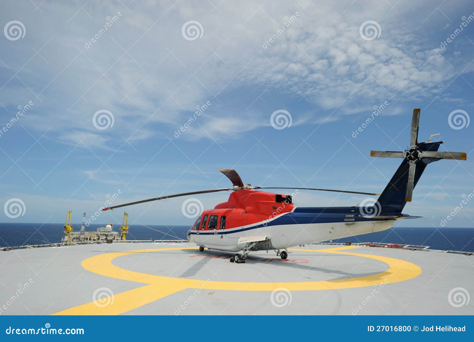 Helicopter Parking at Offshore Stock Photo - Image of offshore ...