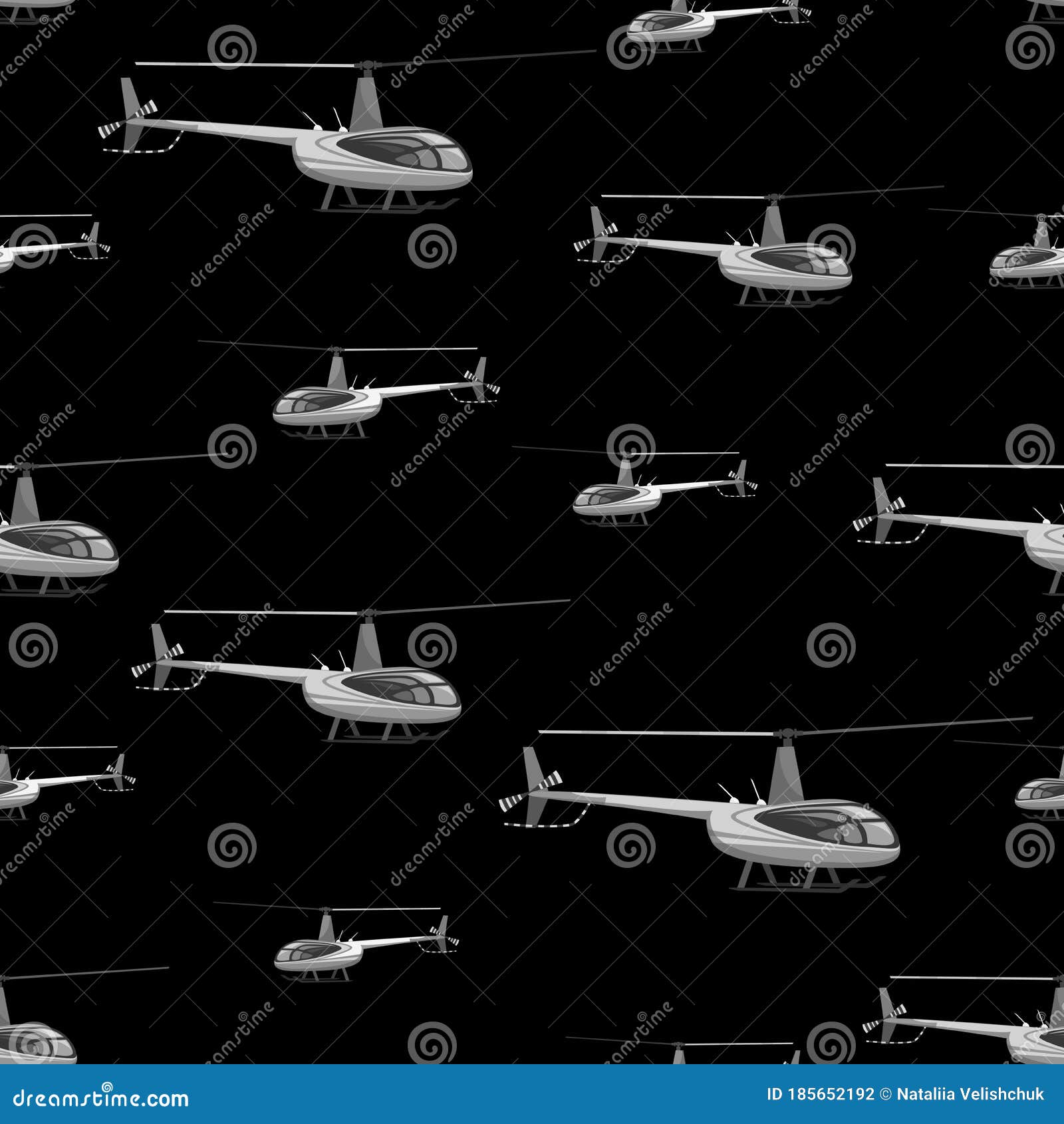 Helicopter Pattern. Helicopter Aircraft. Vector Themed Background. Flat ...