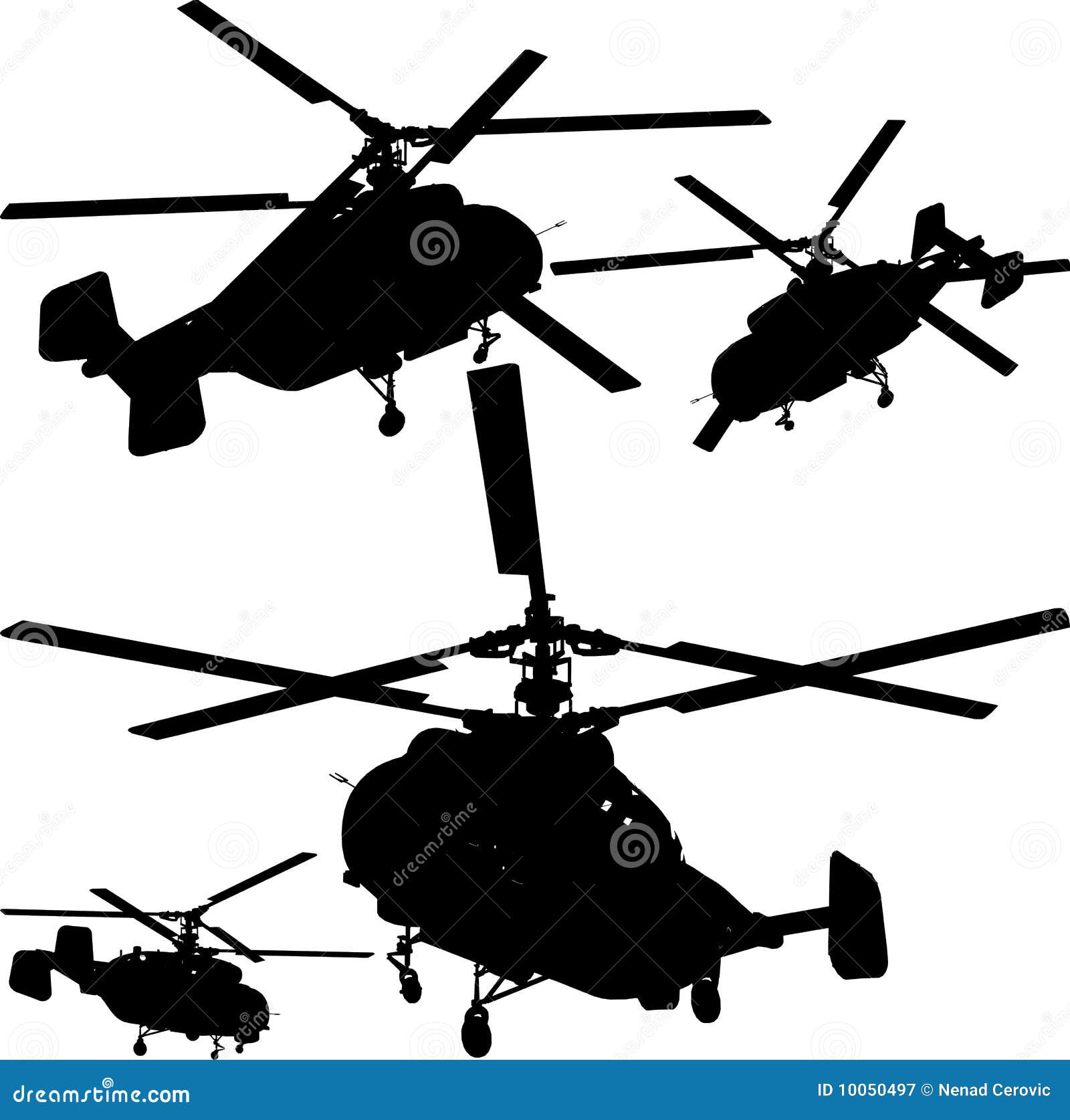 Helicopter Perspective Silhouettes Vector 01 Stock Vector ...