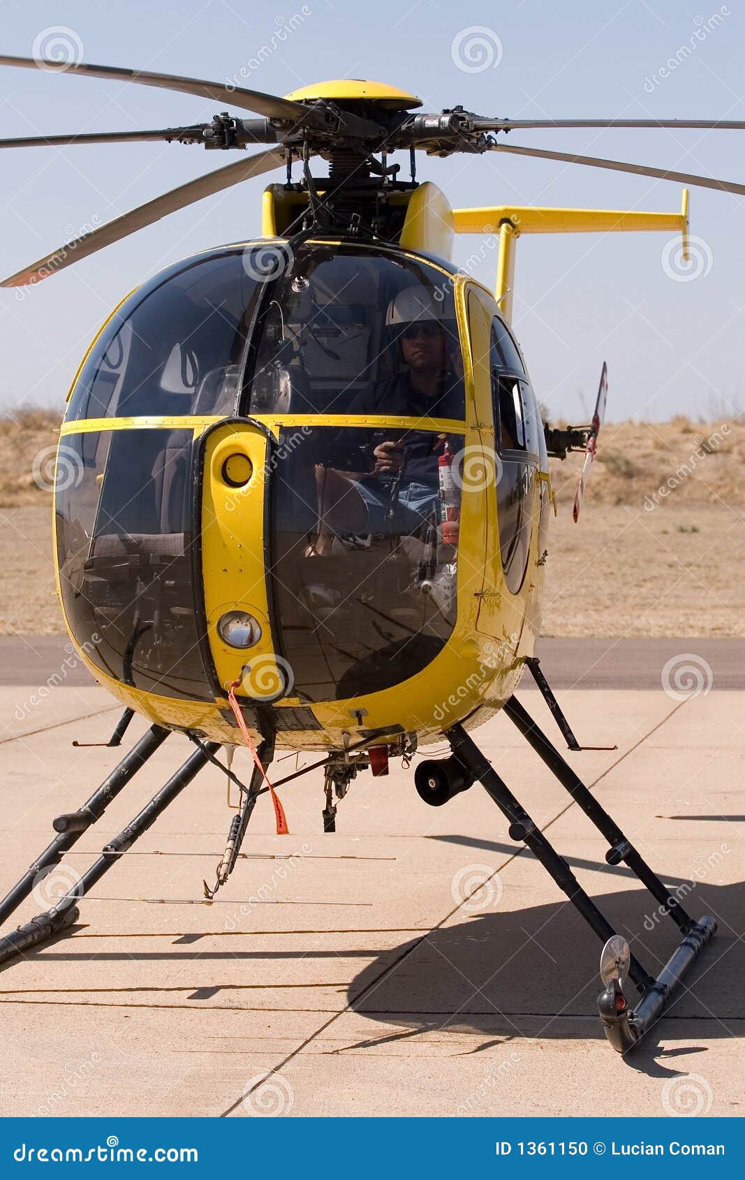 Helicopter Pilot In Flight For Oil Rig Operation Royalty-Free Stock ...
