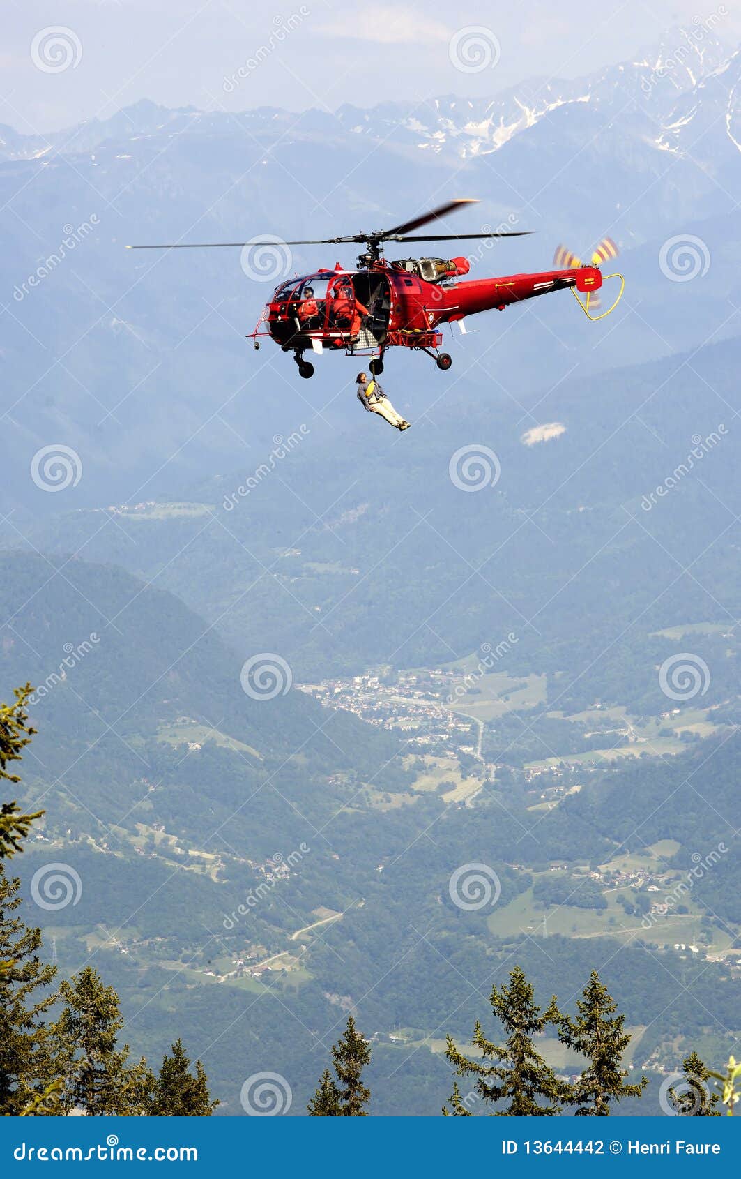 Helicopter rescuing stock photo. Image of france, cable - 13644442