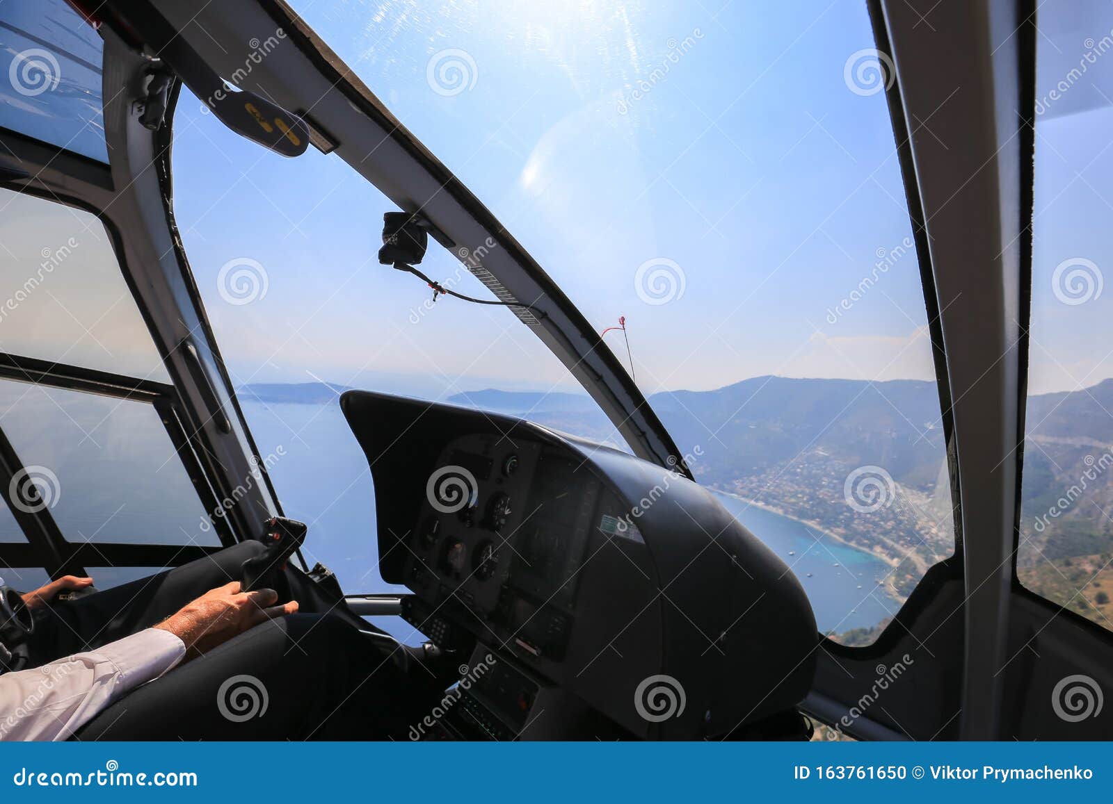 Helicopter Ride Over the Sea Stock Photo - Image of passenger, aircraft ...