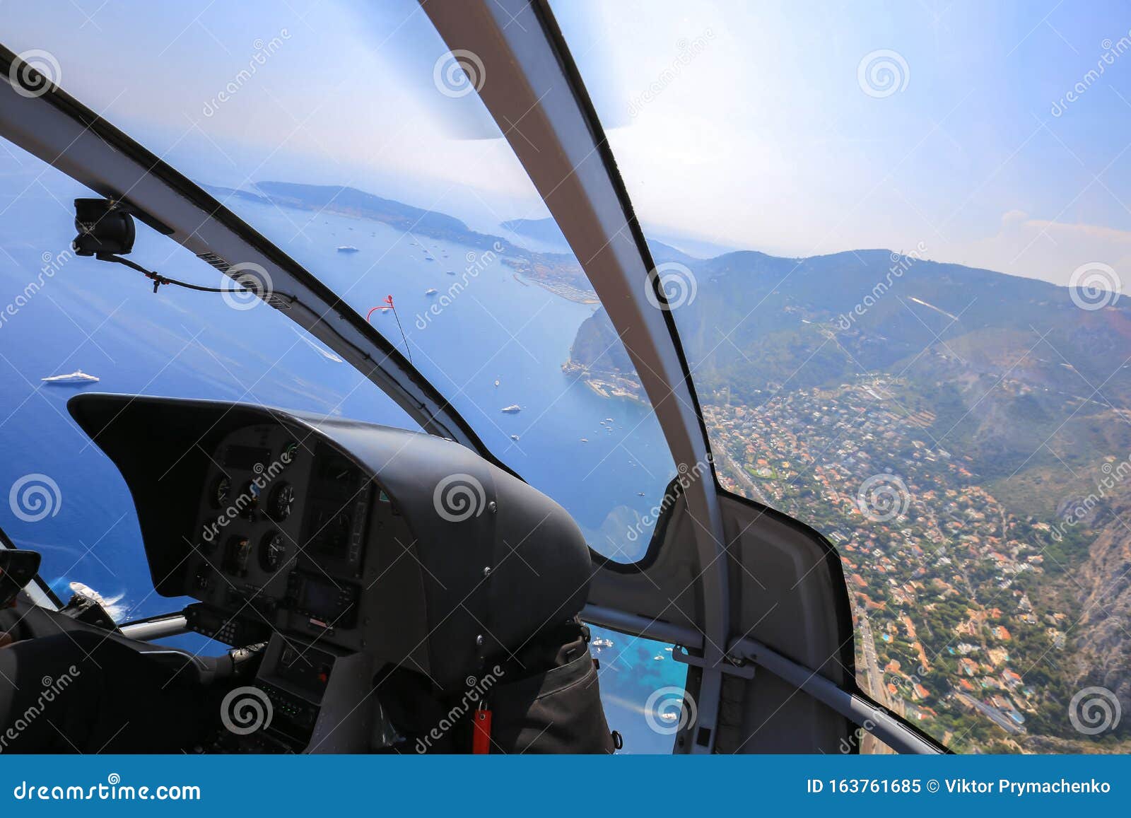 Helicopter Ride Over the Sea Stock Image - Image of aviation, avia ...