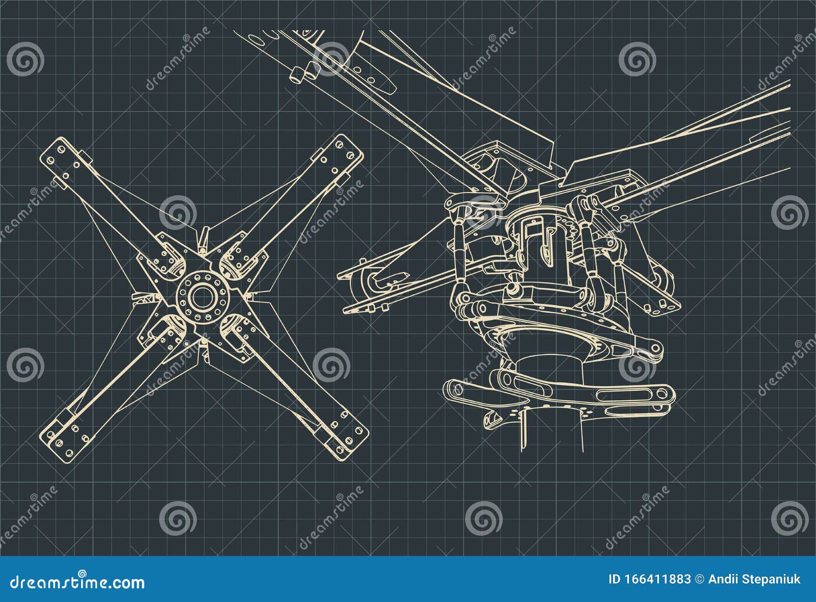 Helicopter Main Rotor Drawings Vector Illustration | CartoonDealer.com ...