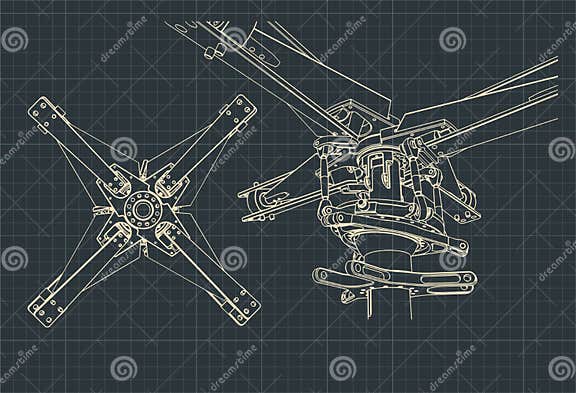 Helicopter Rotor Drawings stock vector. Illustration of flight - 166411883