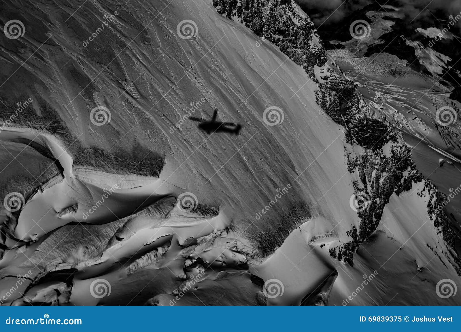 Helicopter Shadow on Mountain Stock Image - Image of helicopter, shadow ...