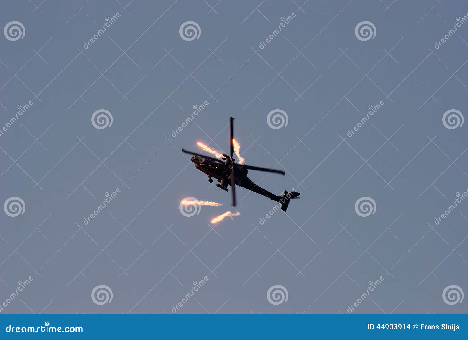 Helicopter shooting flares stock photo. Image of armed - 44903914