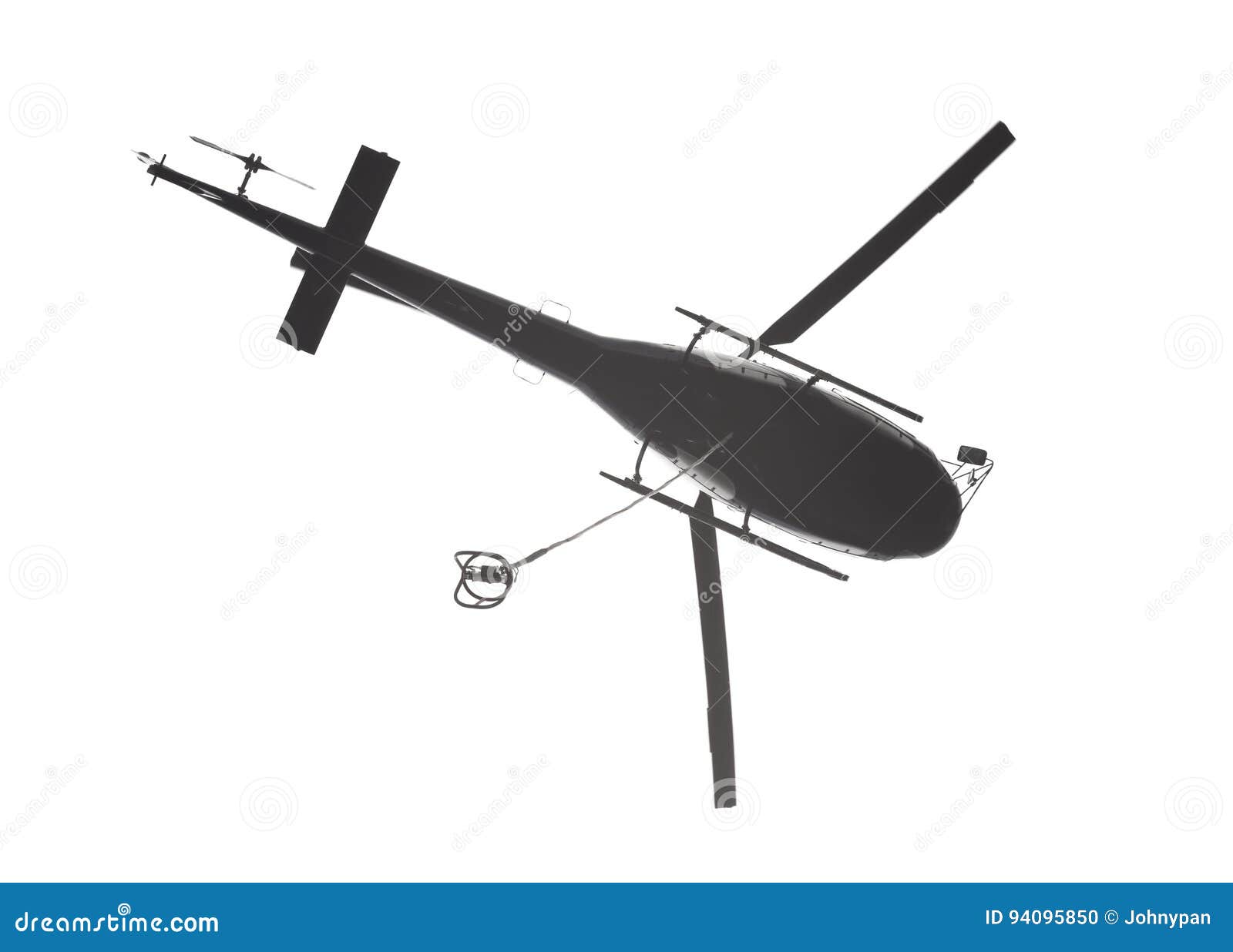 Helicopter Silhouette with Hook and Rope Stock Photo - Image of pilot ...