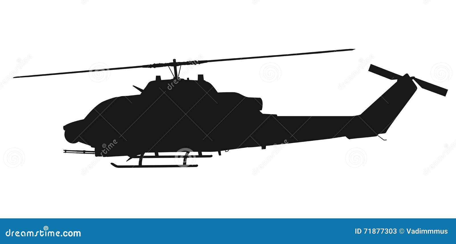 Helicopter silhouette stock vector. Illustration of aviation - 71877303