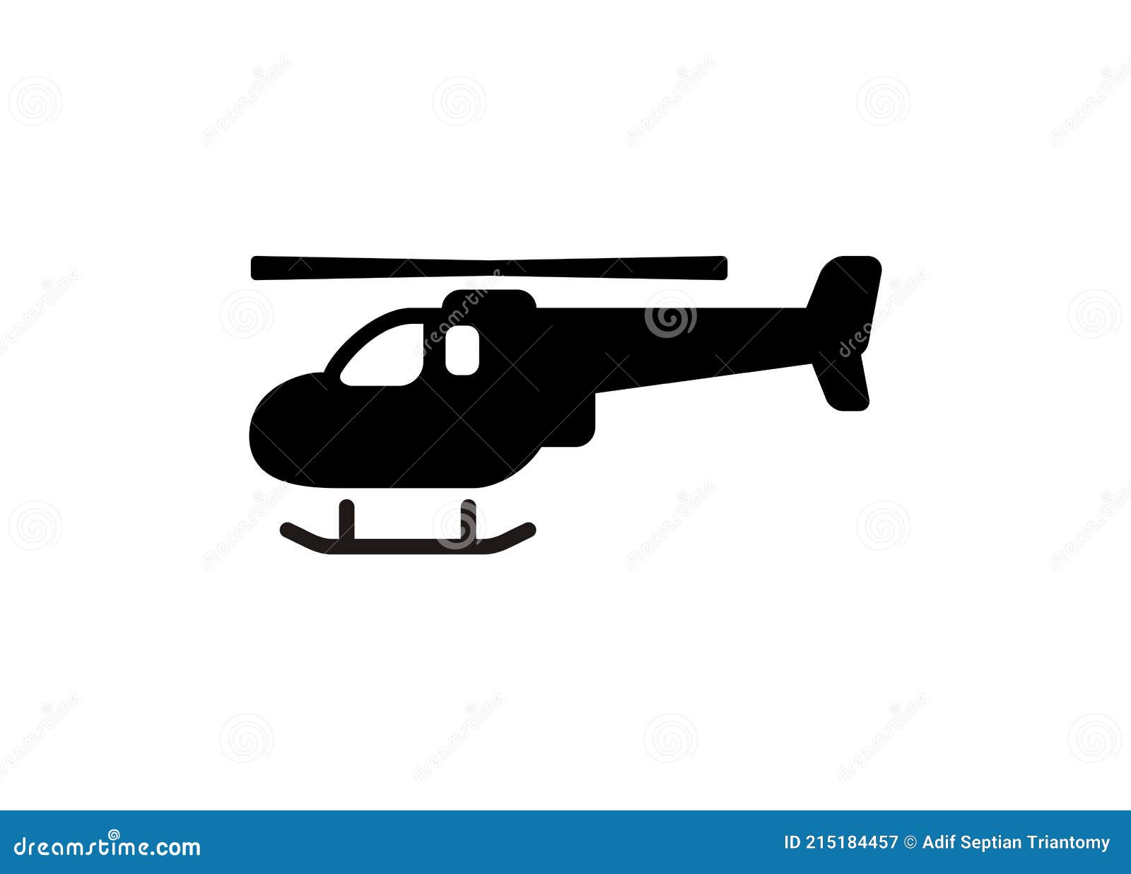 Helicopter. Simple Illustration in Black and White. Stock Vector ...