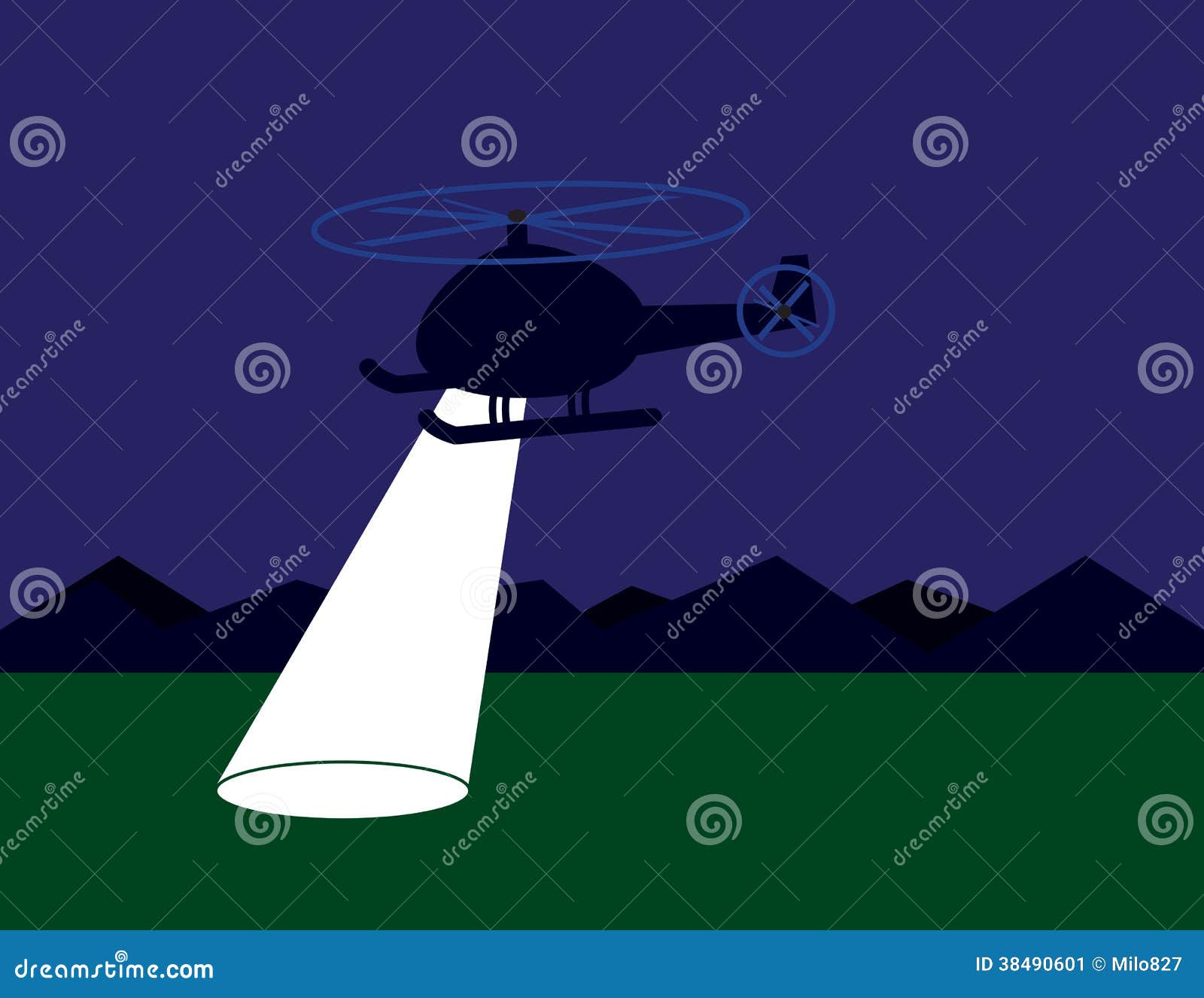Helicopter Spotlight stock vector. Illustration of vector - 38490601