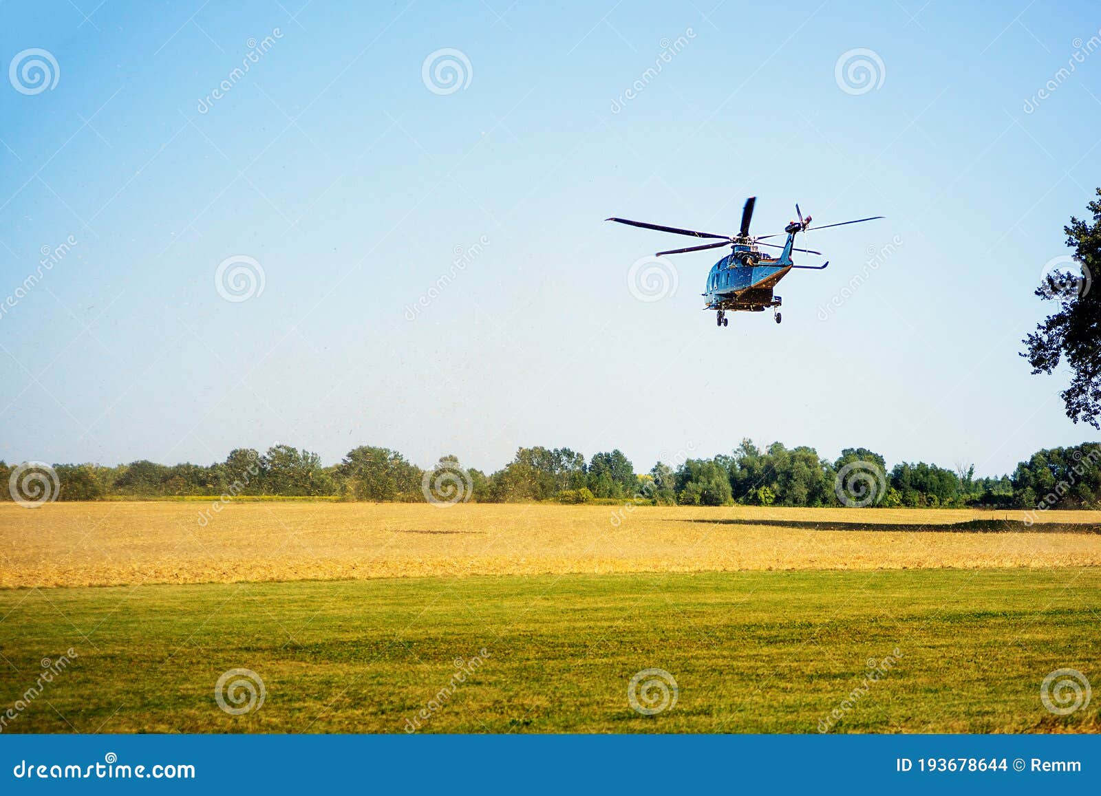 Helicopter start stock photo. Image of blue, landing - 193678644